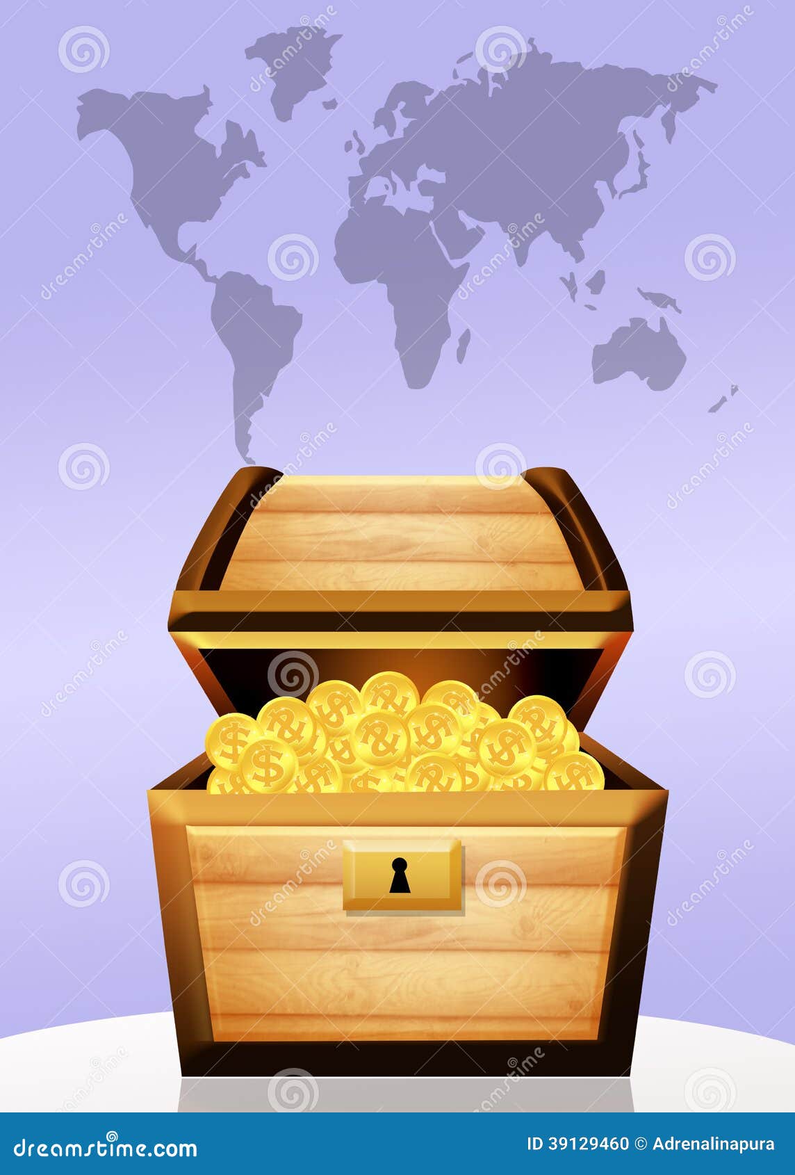 With Flag Treasure Map Isolated With The Cartoon | CartoonDealer.com ...