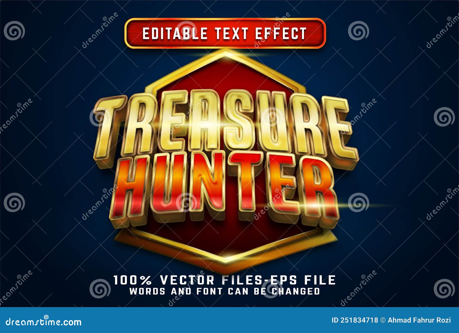 Treasure Hunter 3d Text Effect Premium Vectors Stock Vector ...