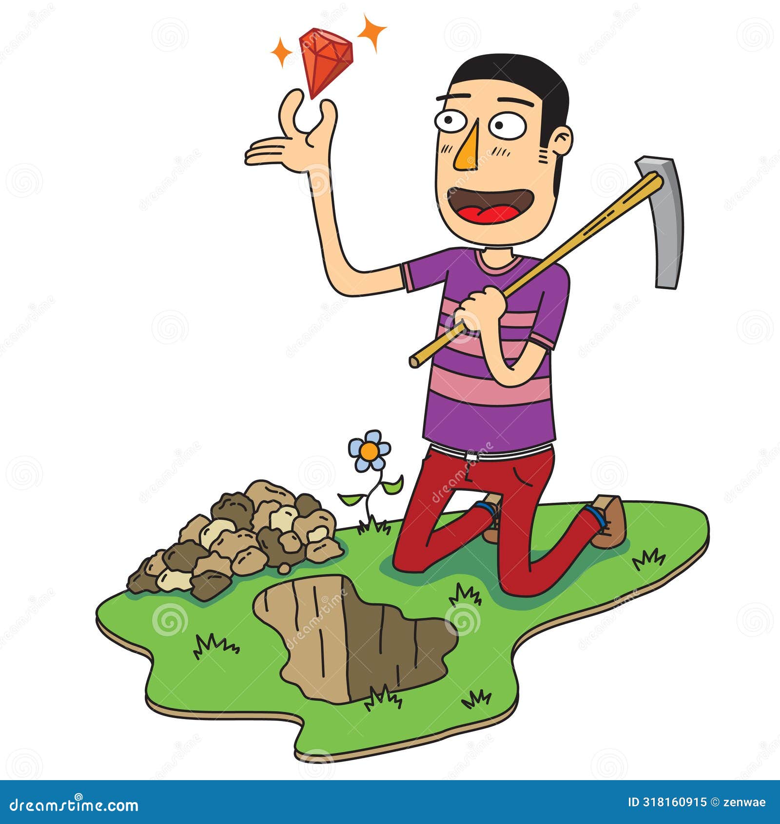 Treasure Hunter Girl 01 Vector Illustration | CartoonDealer.com #197989604