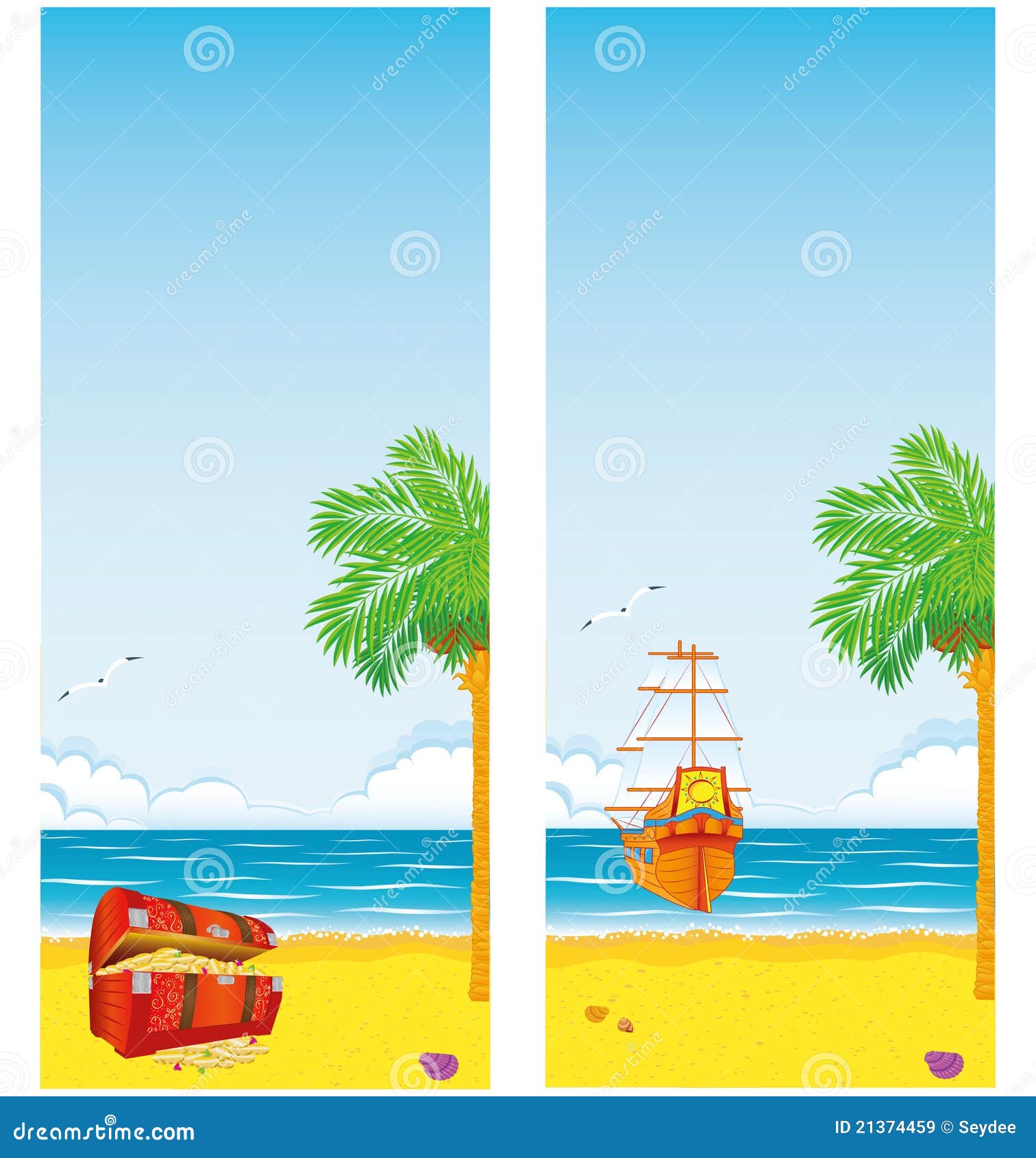 Treasure Island Cartoon Vector | CartoonDealer.com #21374459