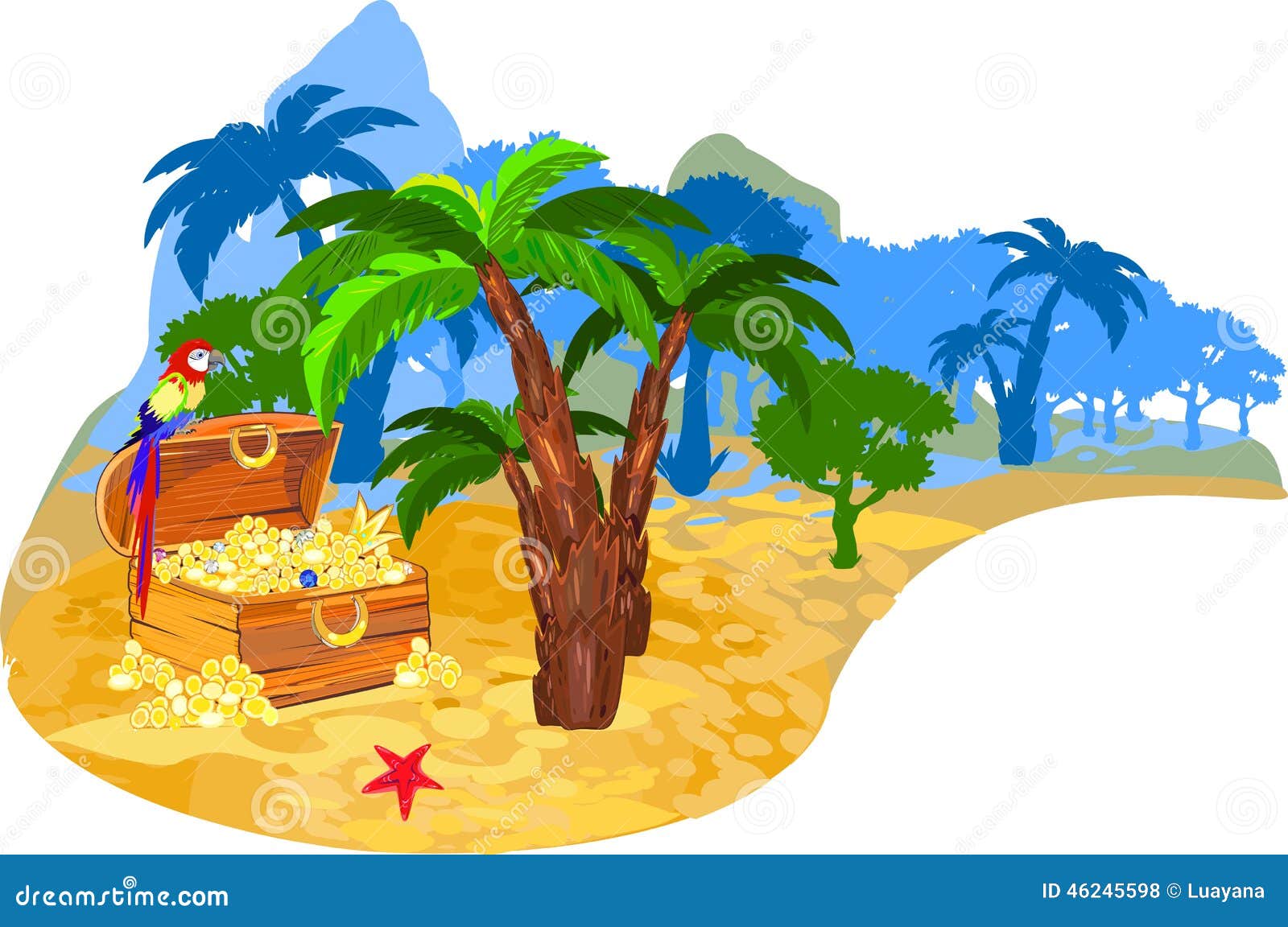 Treasure island stock vector. Illustration of journey - 46245598