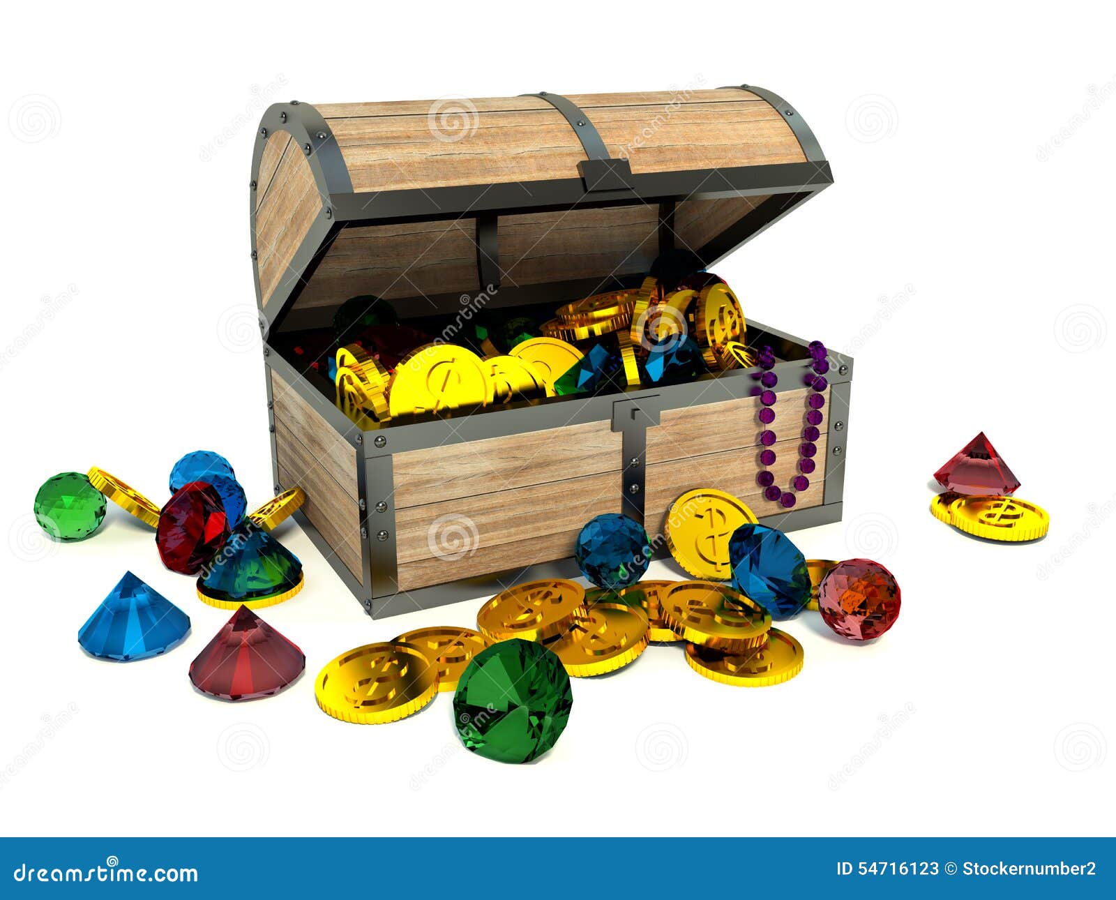 Treasure Isolated on White Background Stock Illustration - Illustration ...