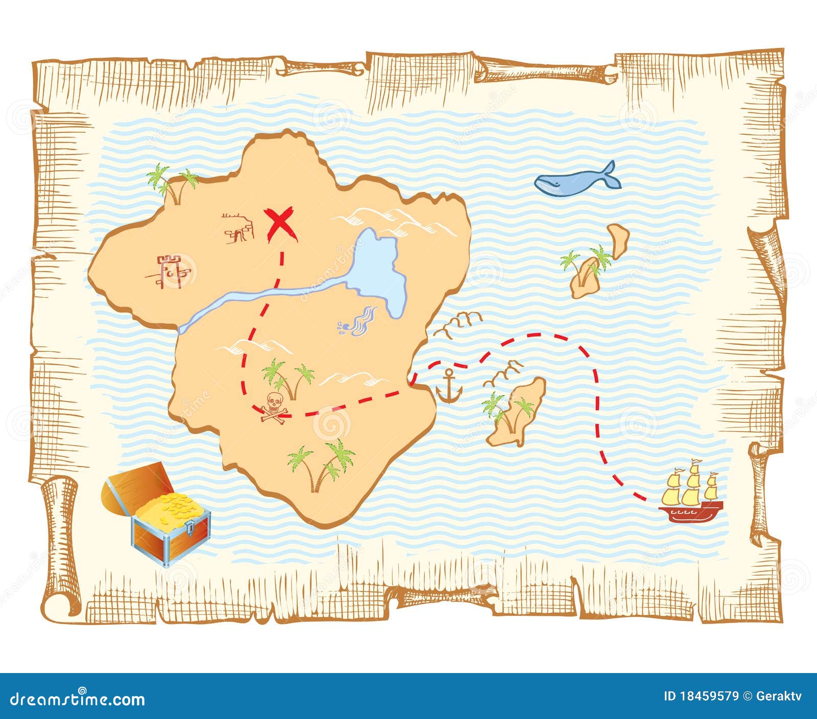 Burnt Treasure Map Stock Image | CartoonDealer.com #14248981