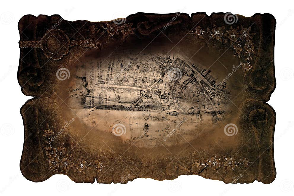 Treasure map stock image. Image of aged, paper, burnt - 4107057