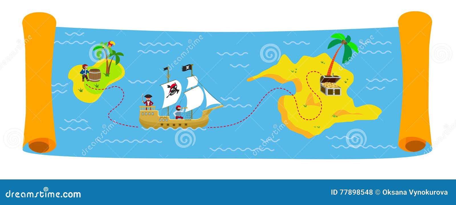 Treasure Map Banner Stock Illustrations – 2,355 Treasure Map Banner ...