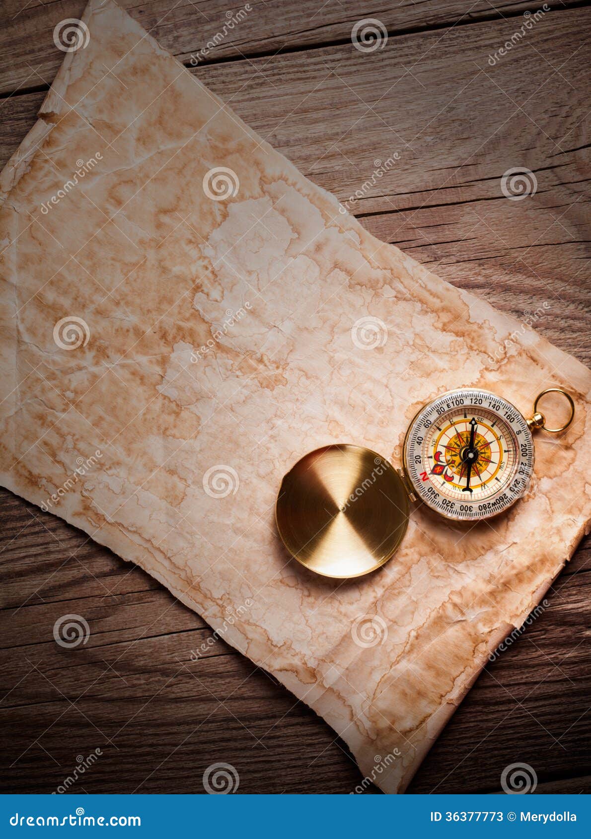 Treasure map with compass stock image. Image of hunt - 36377773