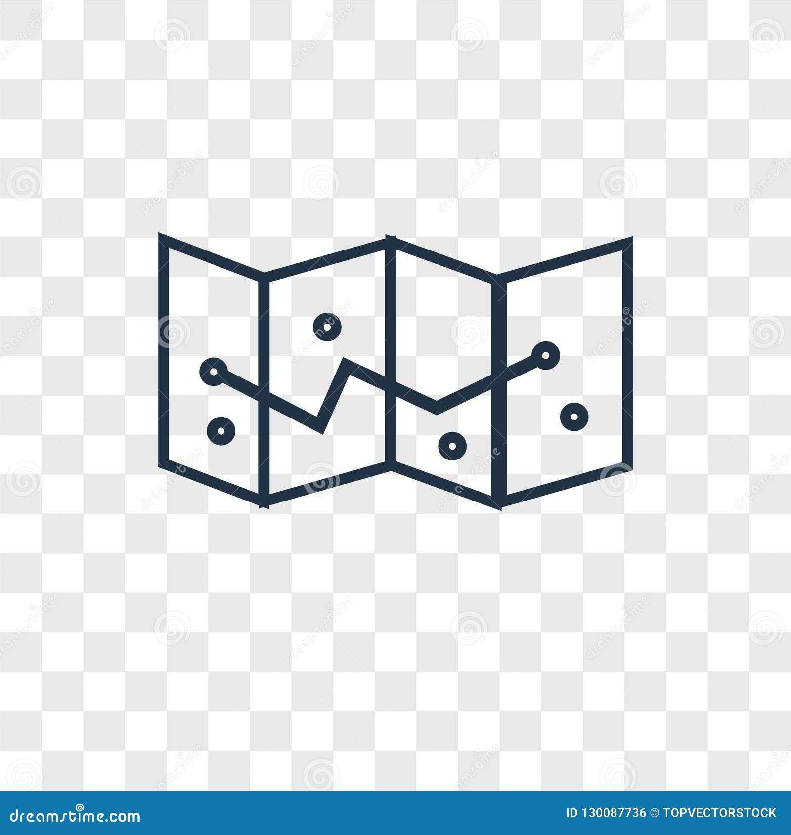 Treasure Map Concept Vector Linear Icon Isolated on Transparent Stock ...