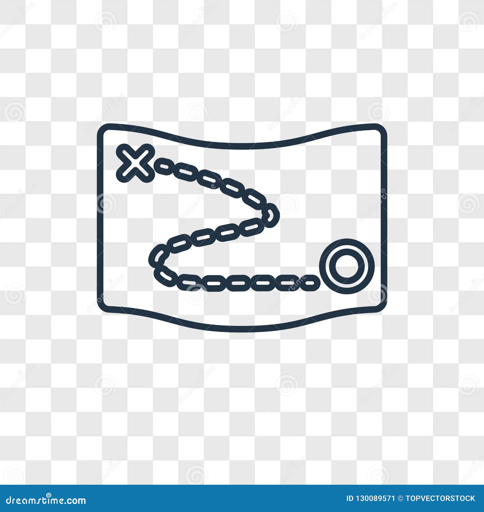 Treasure Map Concept Vector Linear Icon Isolated on Transparent Stock ...
