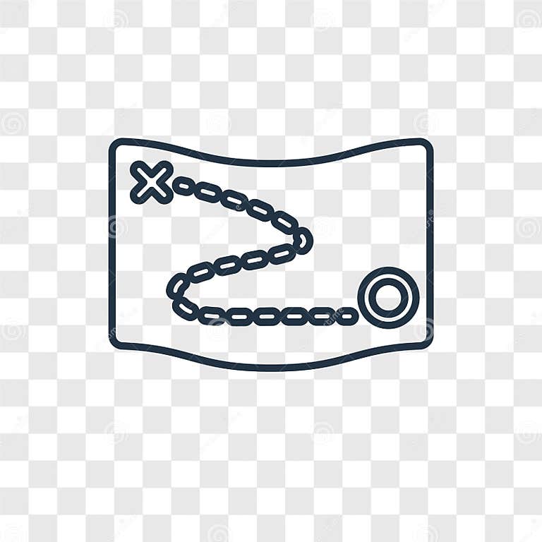 Treasure Map Concept Vector Linear Icon Isolated on Transparent Stock ...