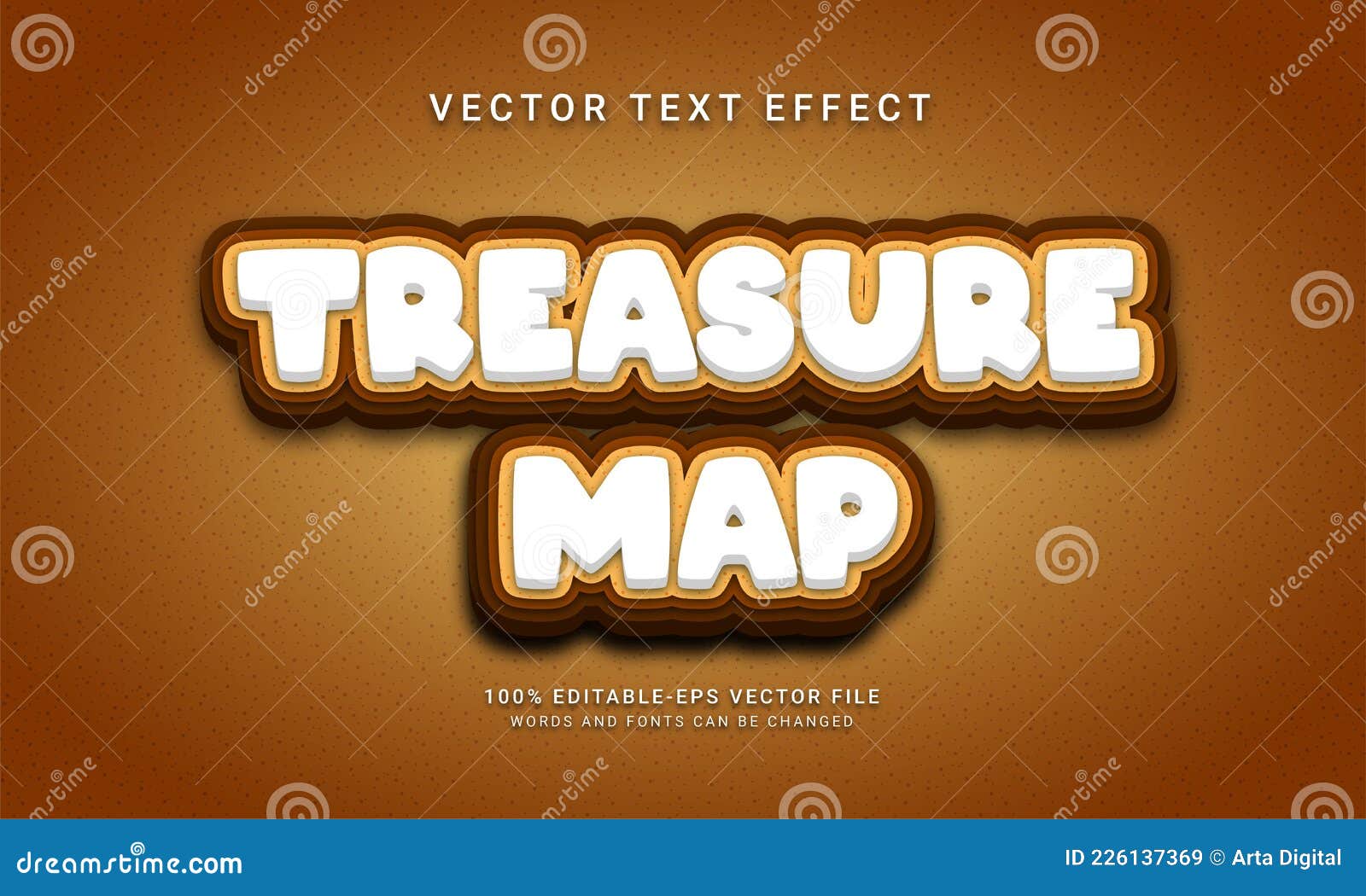 Treasure Map Editable Text Effect Themed Wild Adventure Stock Vector ...