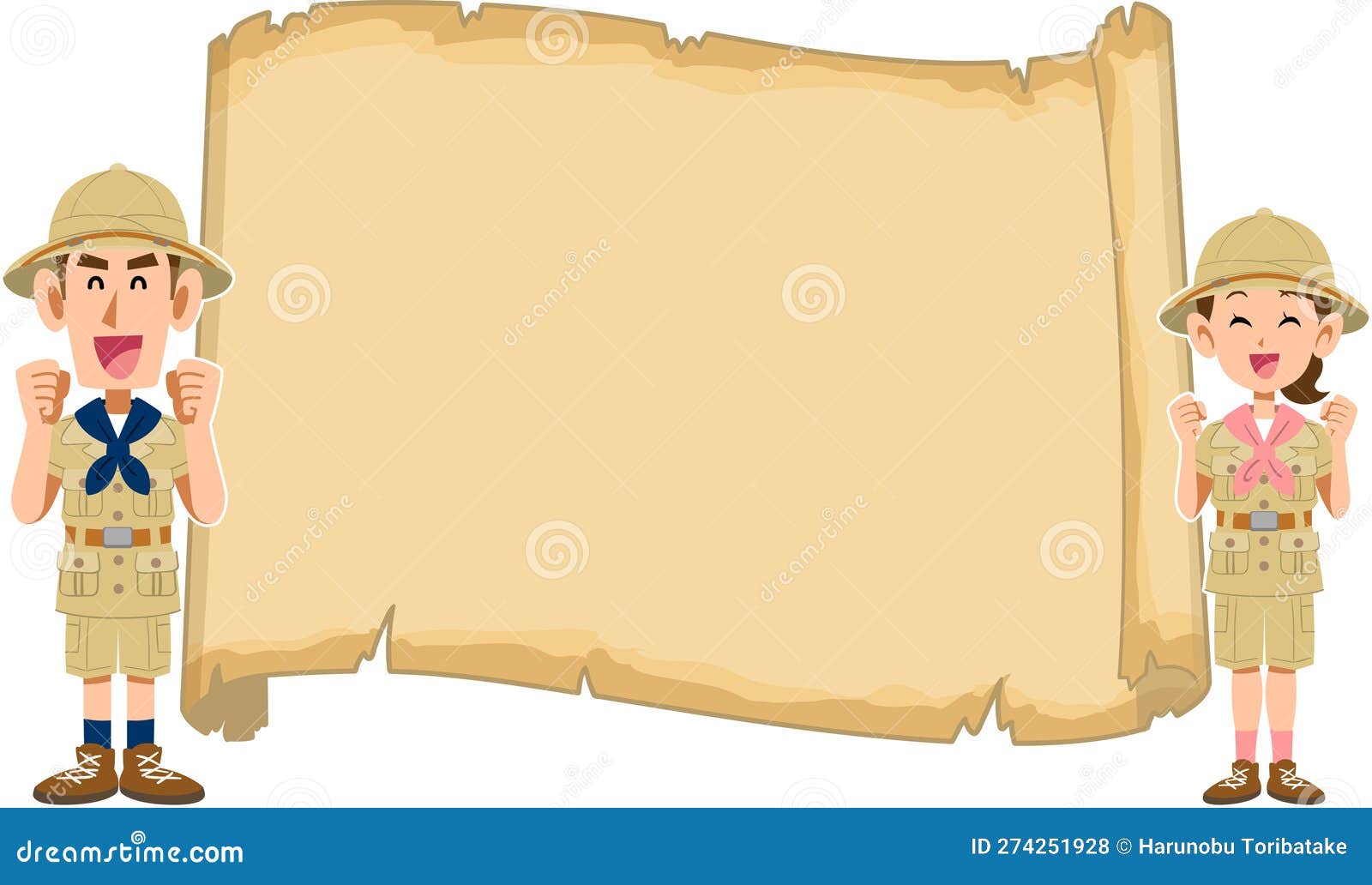 Treasure Map Frame and Exciting Couple Stock Vector - Illustration of ...