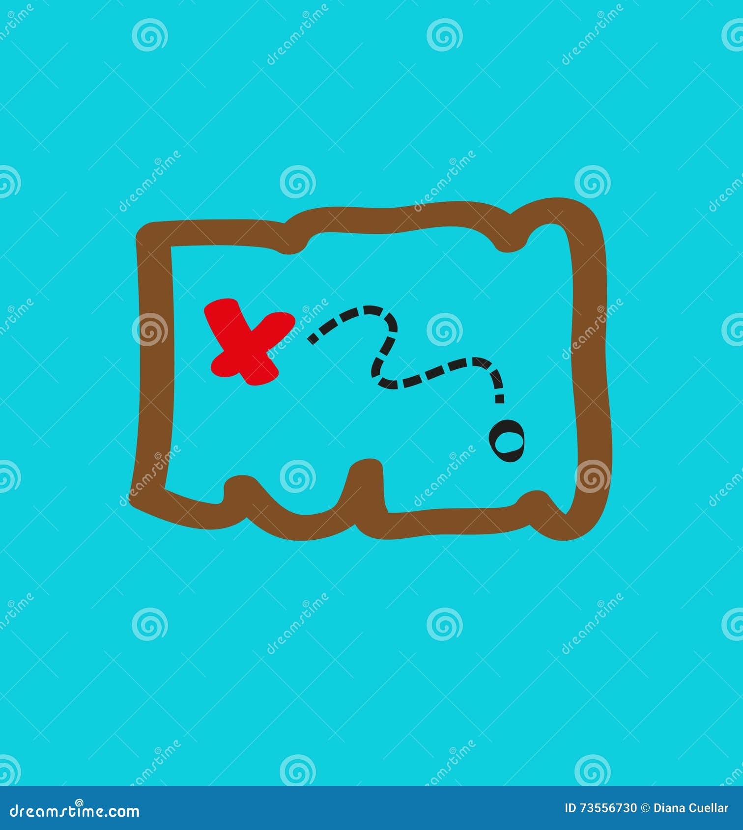 Treasure map icon stock vector. Illustration of chest - 73556730