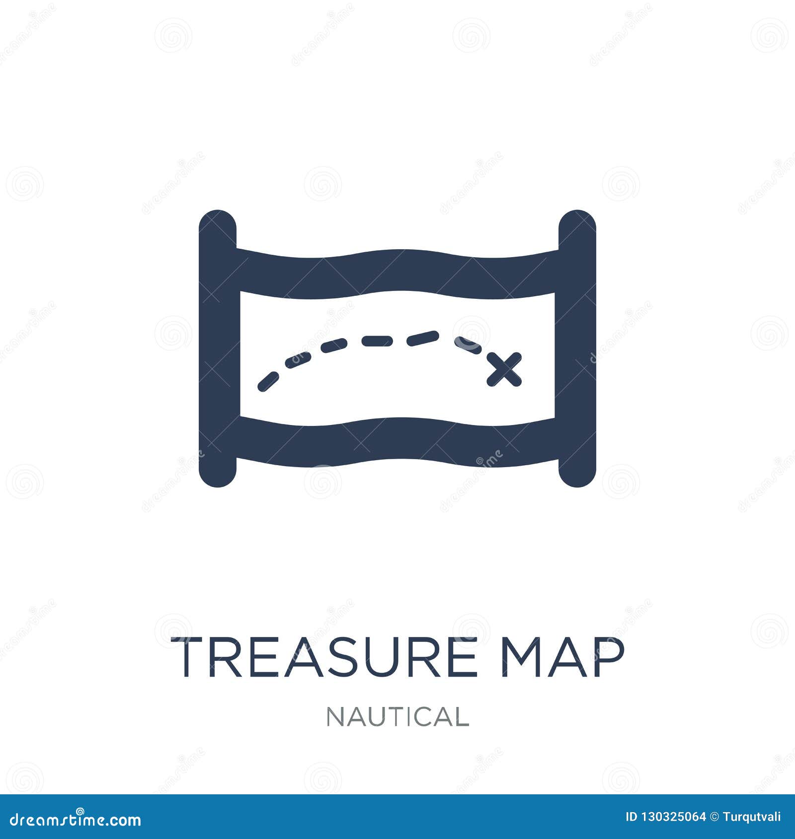 Treasure Map Icon. Trendy Flat Vector Treasure Map Icon on White Stock ...