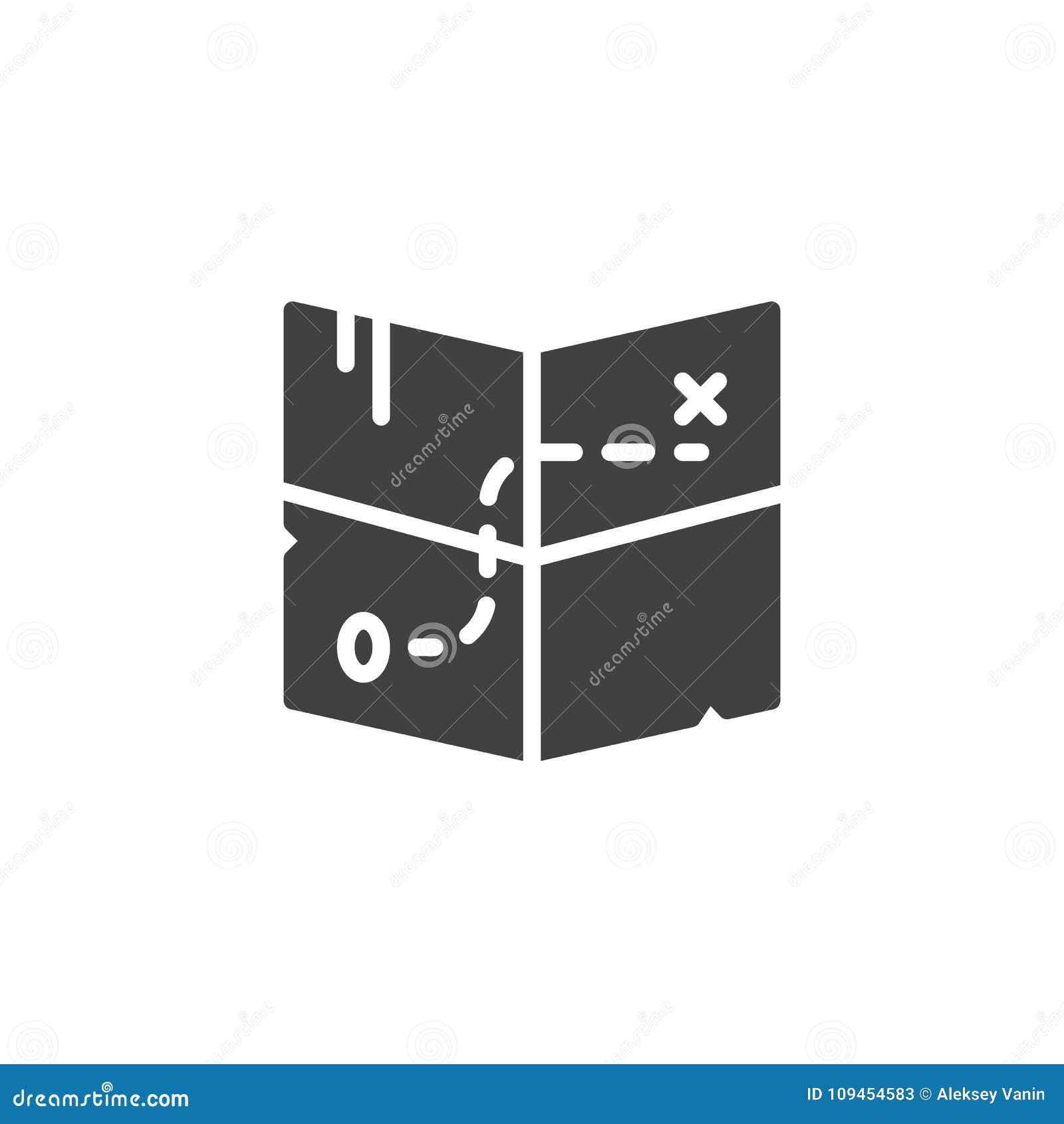 Treasure map icon vector stock vector. Illustration of navigation ...