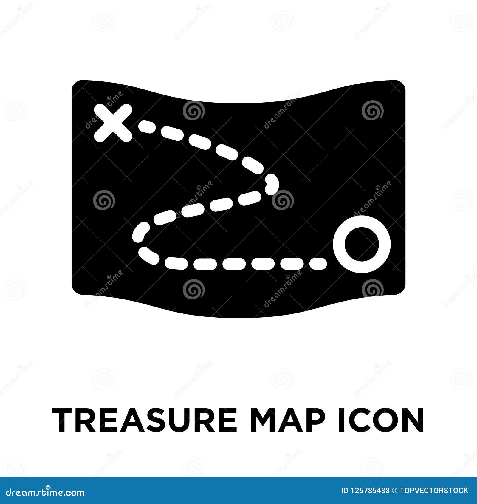 Treasure Map Icon Vector Isolated on White Background, Logo Concept of ...