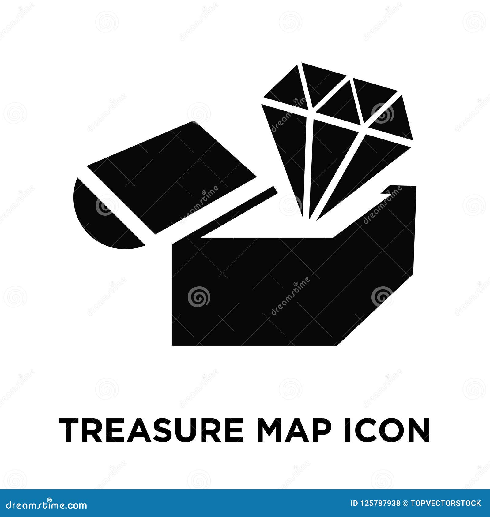 Treasure Map Icon Vector Isolated on White Background, Logo Concept of ...