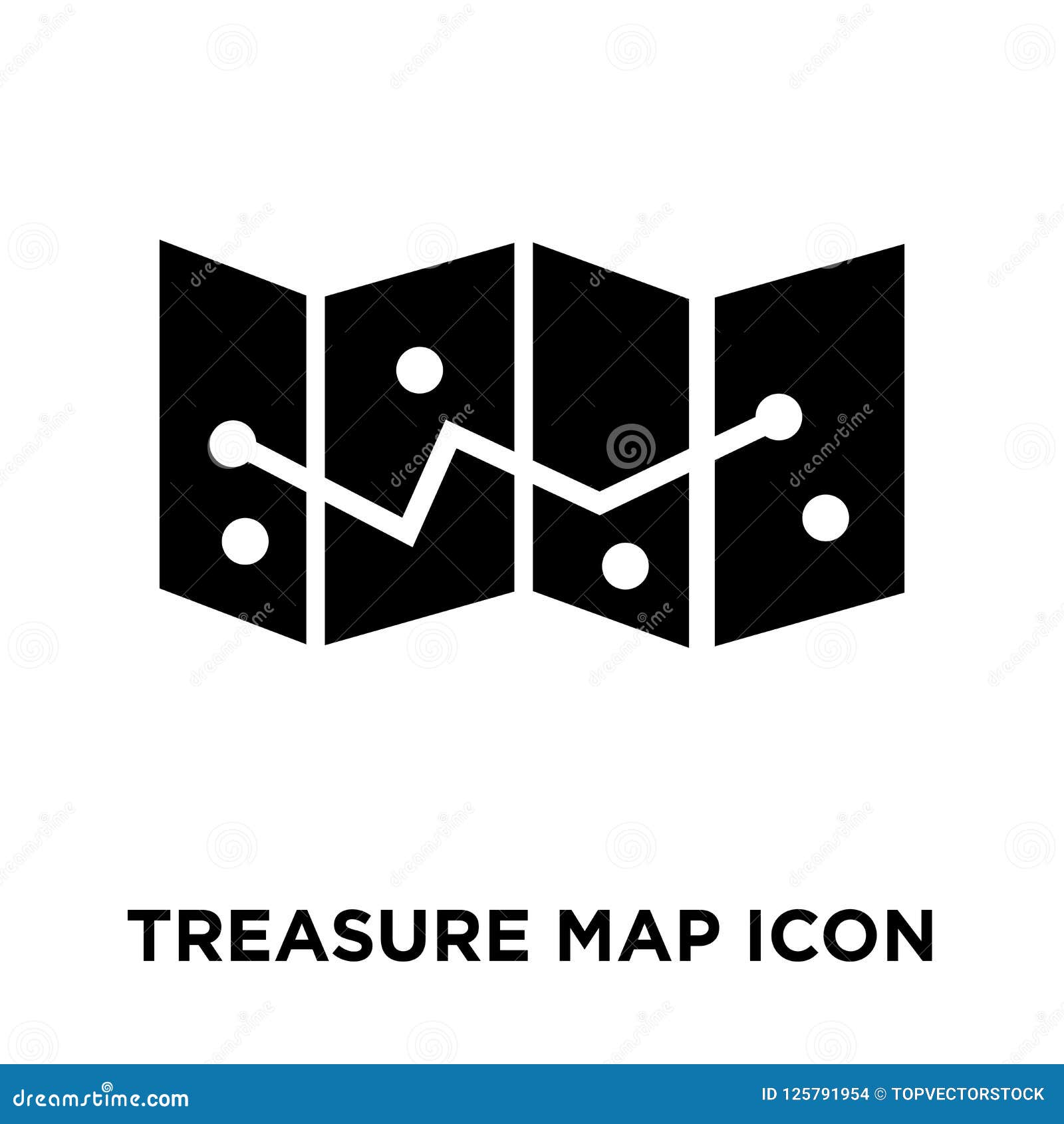 Treasure Map Icon Vector Isolated on White Background, Logo Concept of ...