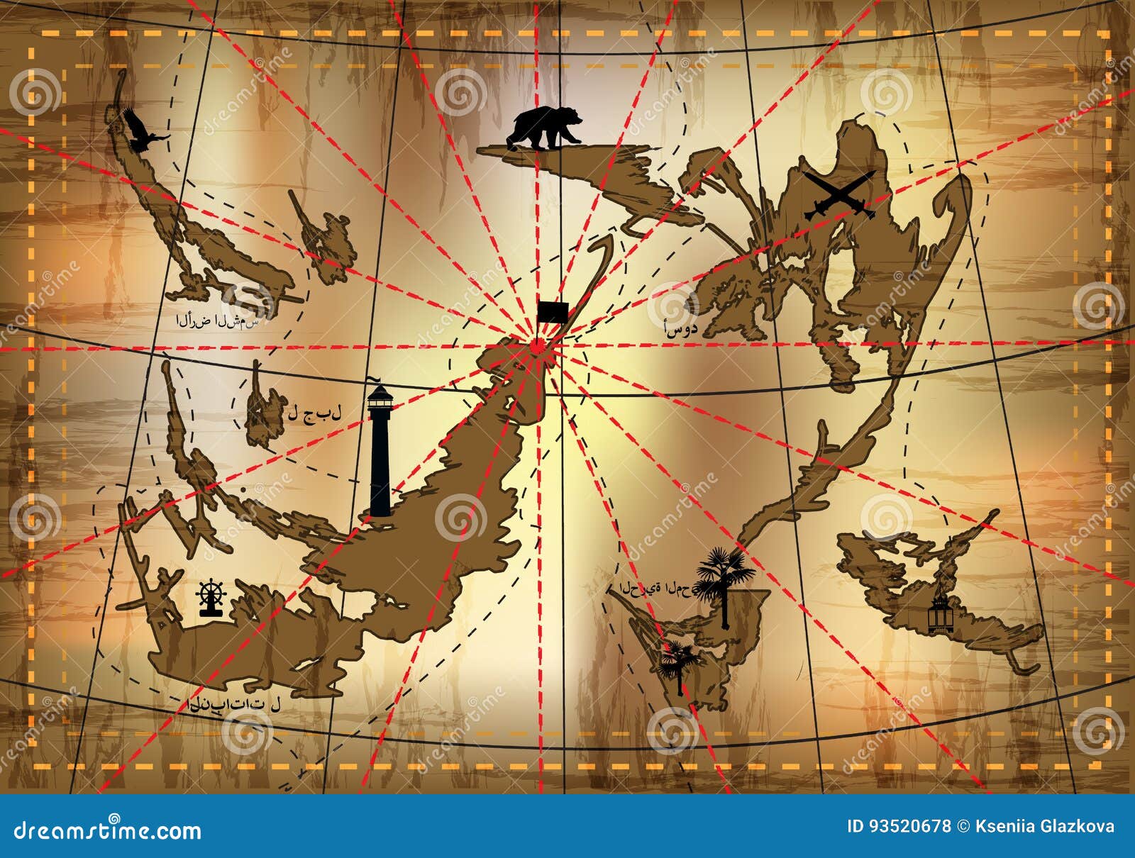 Treasure Map. Illustration, for Your Design Stock Illustration ...