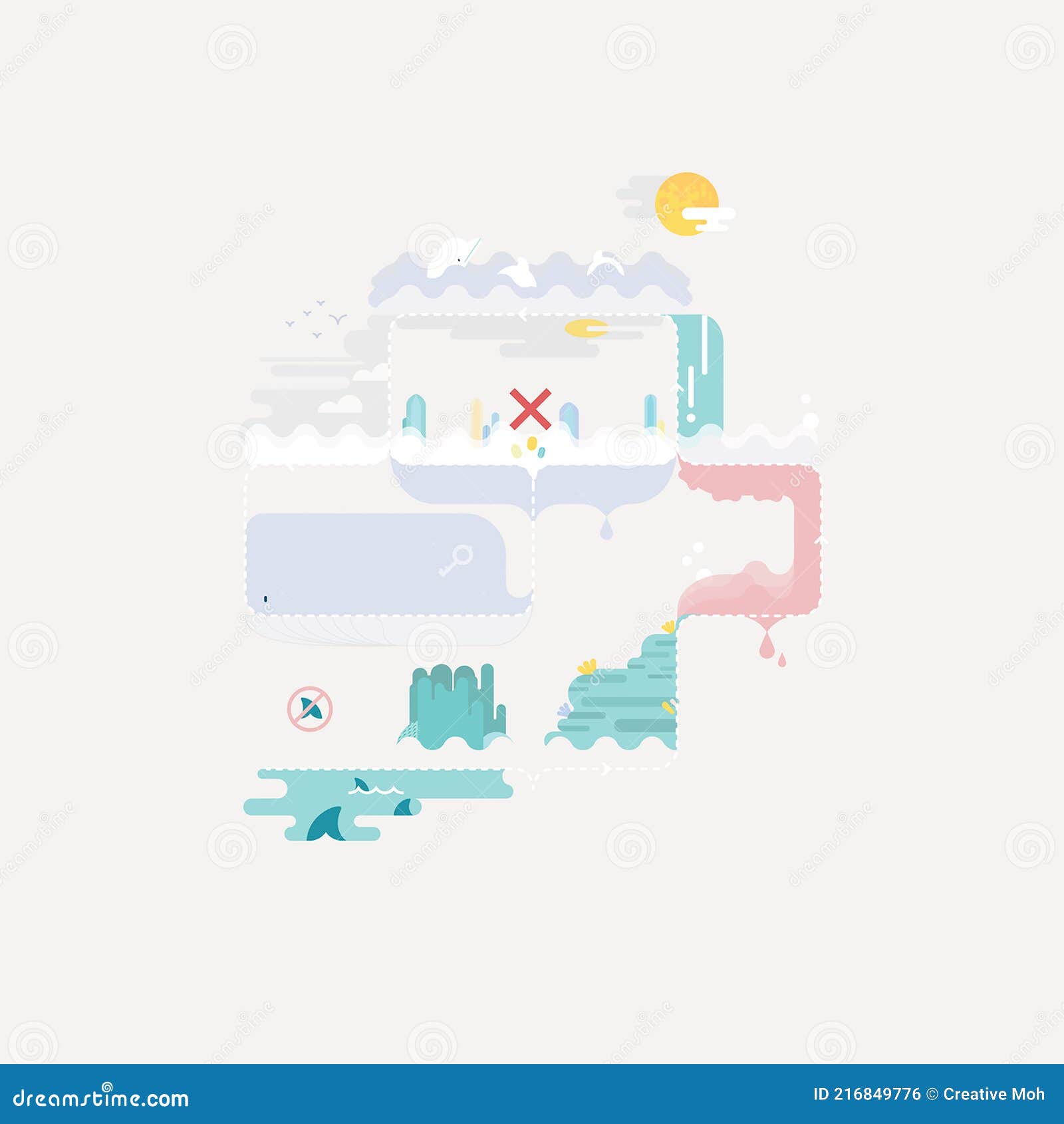 A Treasure Map with the Location of the Treasure Key 2 Stock ...