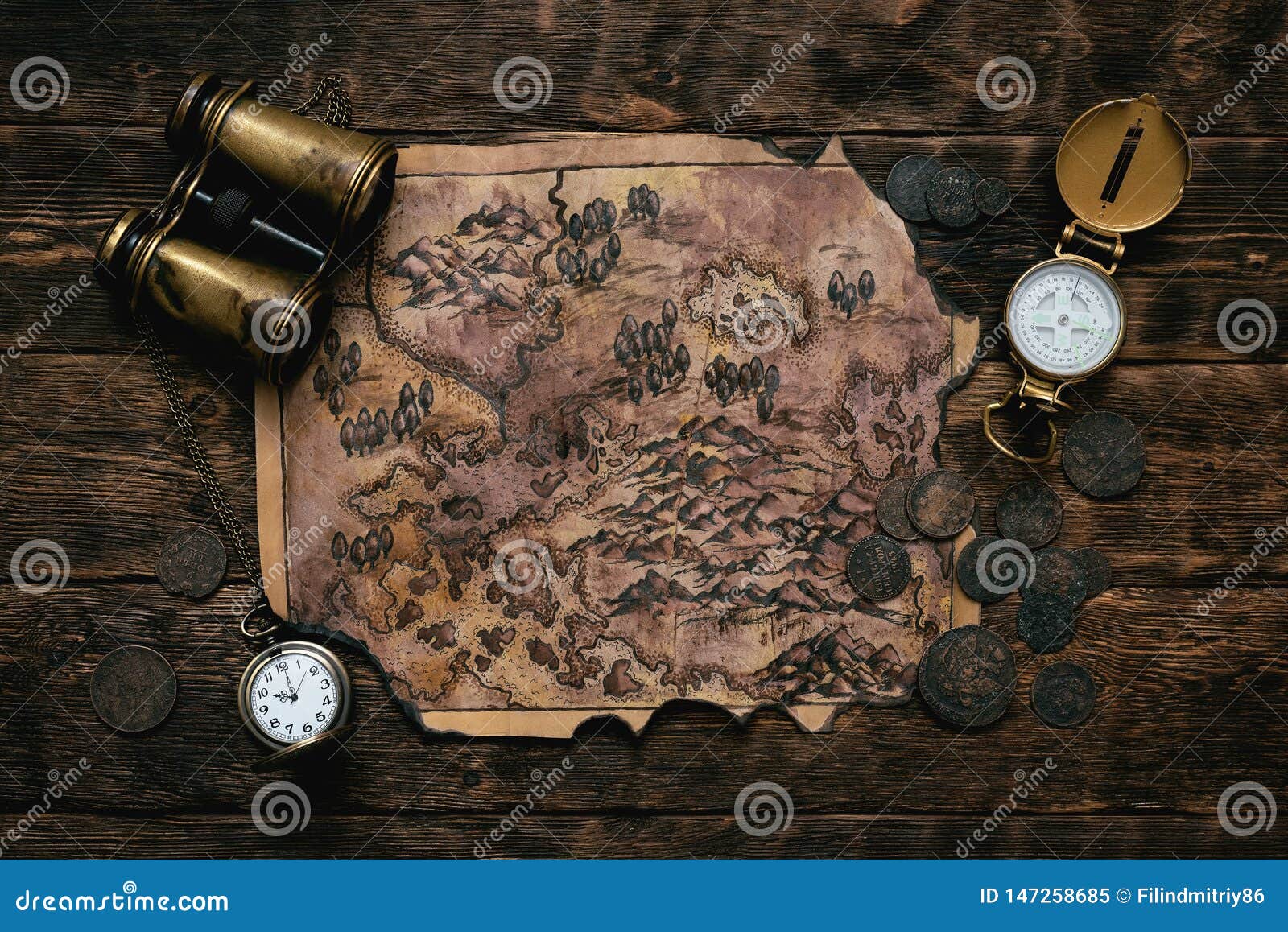 Treasure map. stock image. Image of journey, table, explore - 147258685