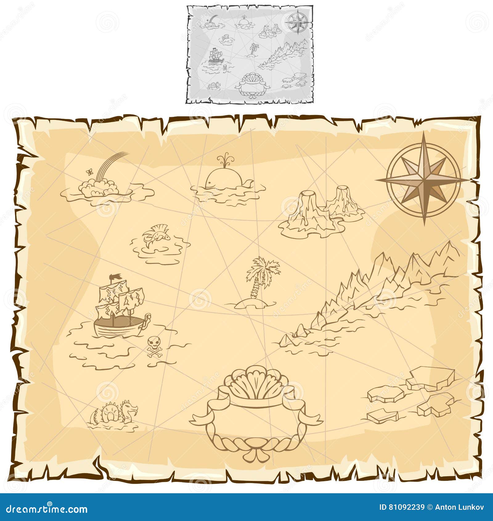 Treasure Map On Parchment Stock Photography | CartoonDealer.com #96517208 Treasure Map On Parchment Stock Photography | CartoonDealer.com #96517208