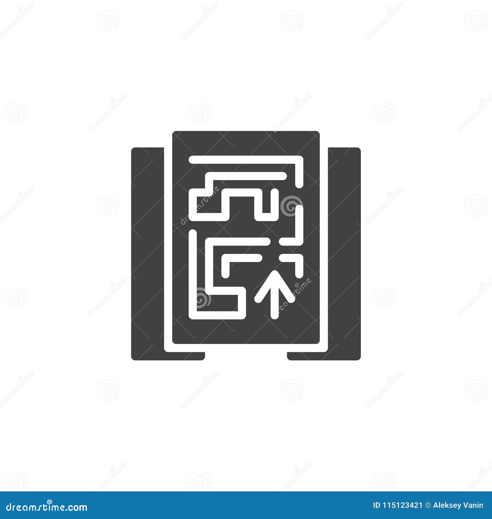 Treasure map vector icon stock vector. Illustration of history - 115123421