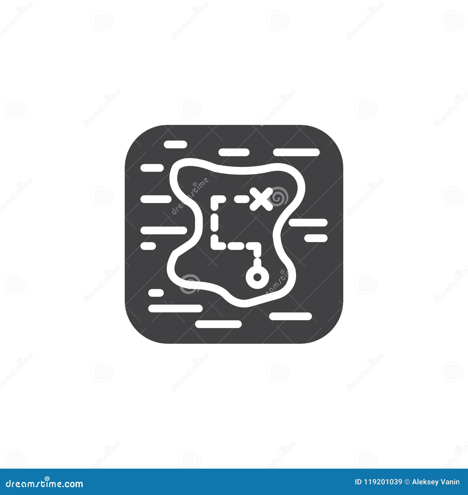 Treasure map vector icon stock vector. Illustration of mountain - 119201039