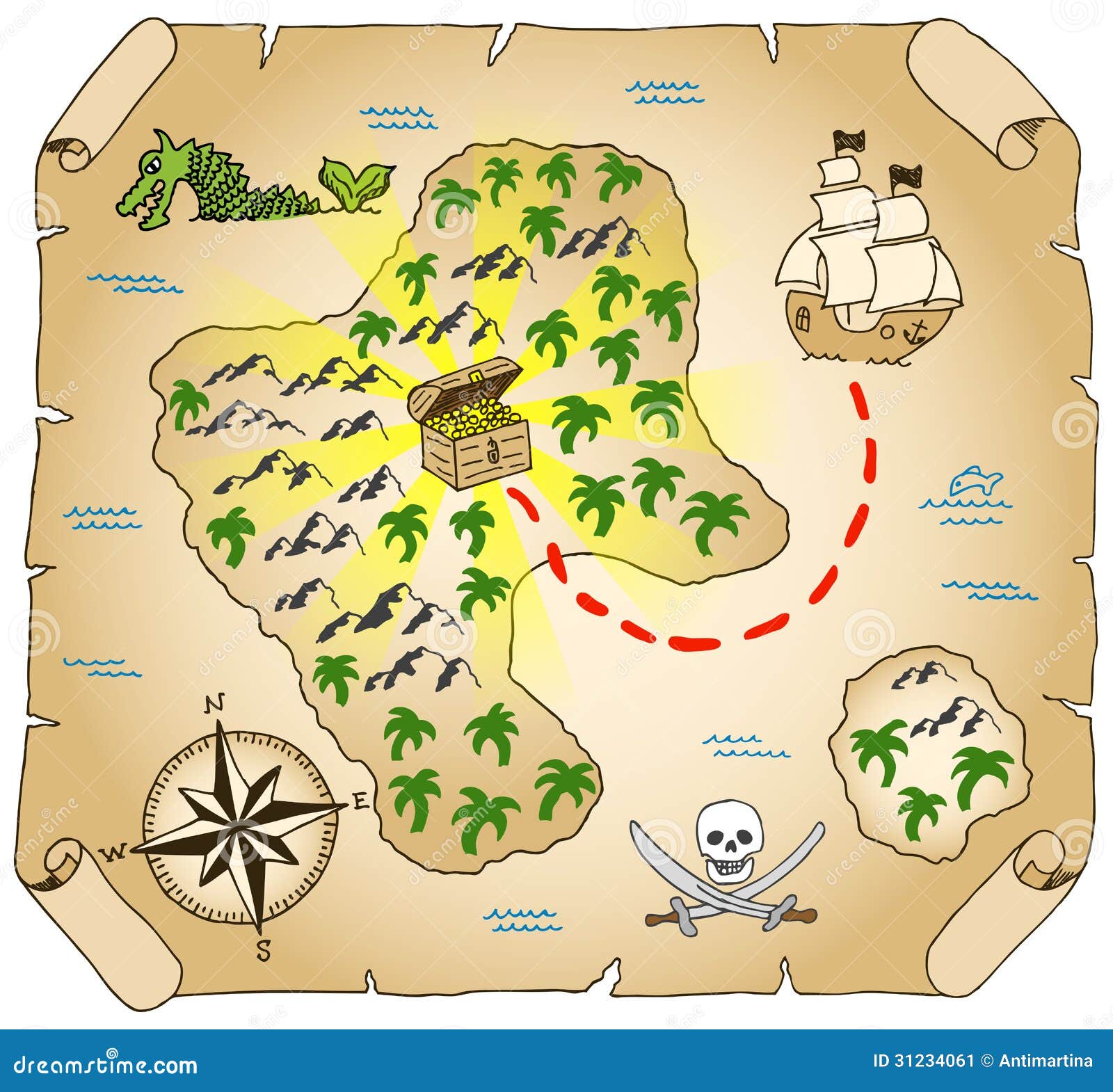Treasure map stock vector. Illustration of navigation - 31234061 Treasure map stock vector. Illustration of navigation - 31234061