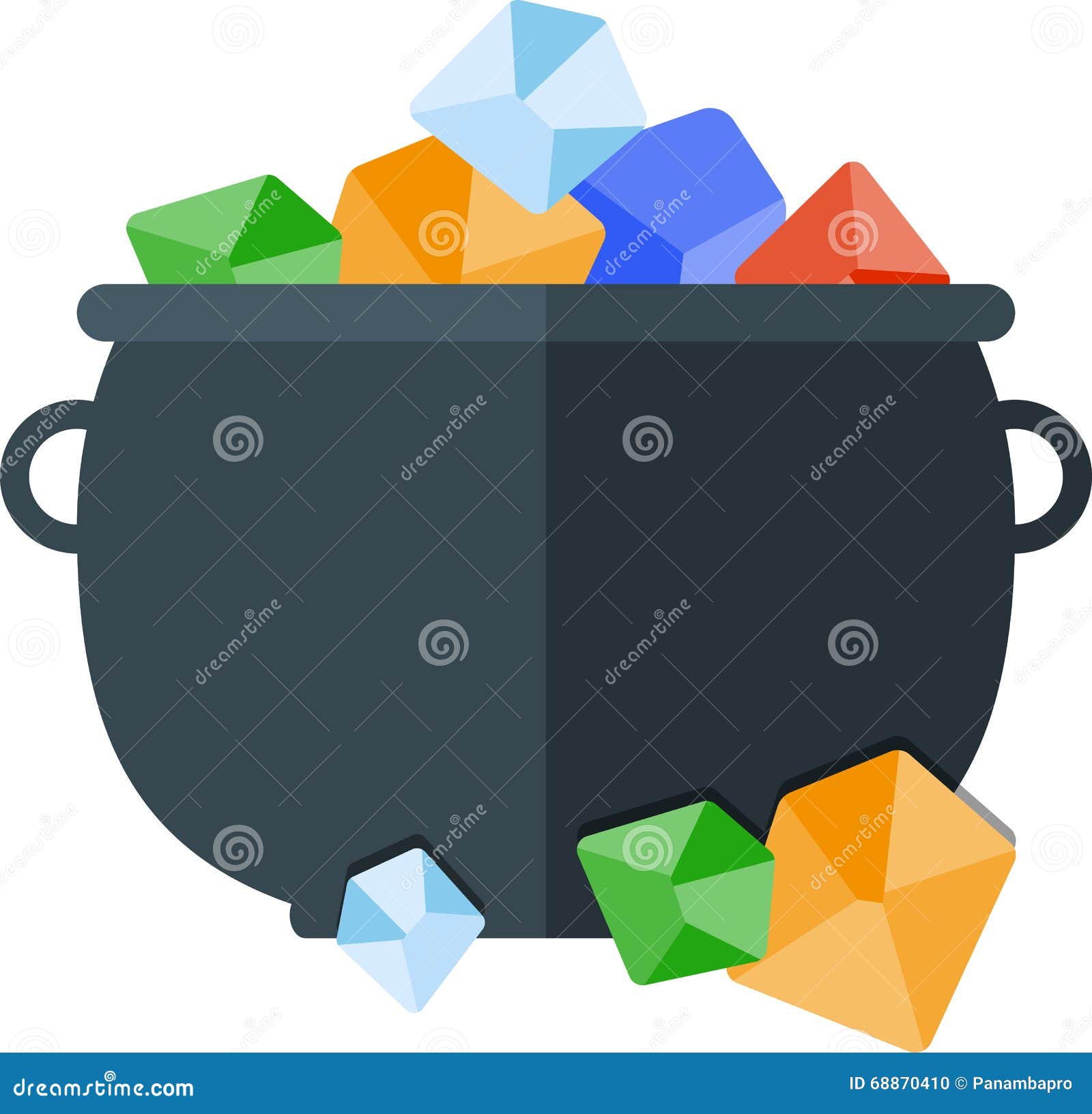 Treasure pot stock vector. Illustration of retro, green - 68870410