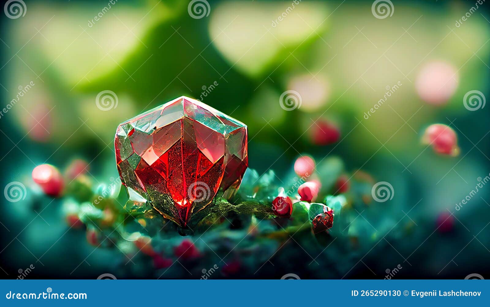 Treasure Ruby in a Fairy Tale. Fairy Ruby Stone. 3d Digital ...