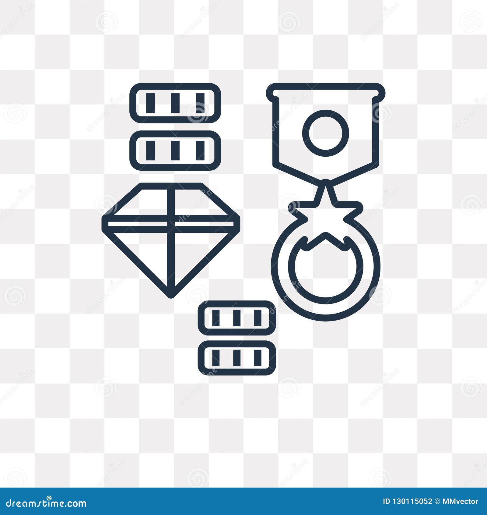 Treasure Vector Icon Isolated on Transparent Background, Linear Stock ...