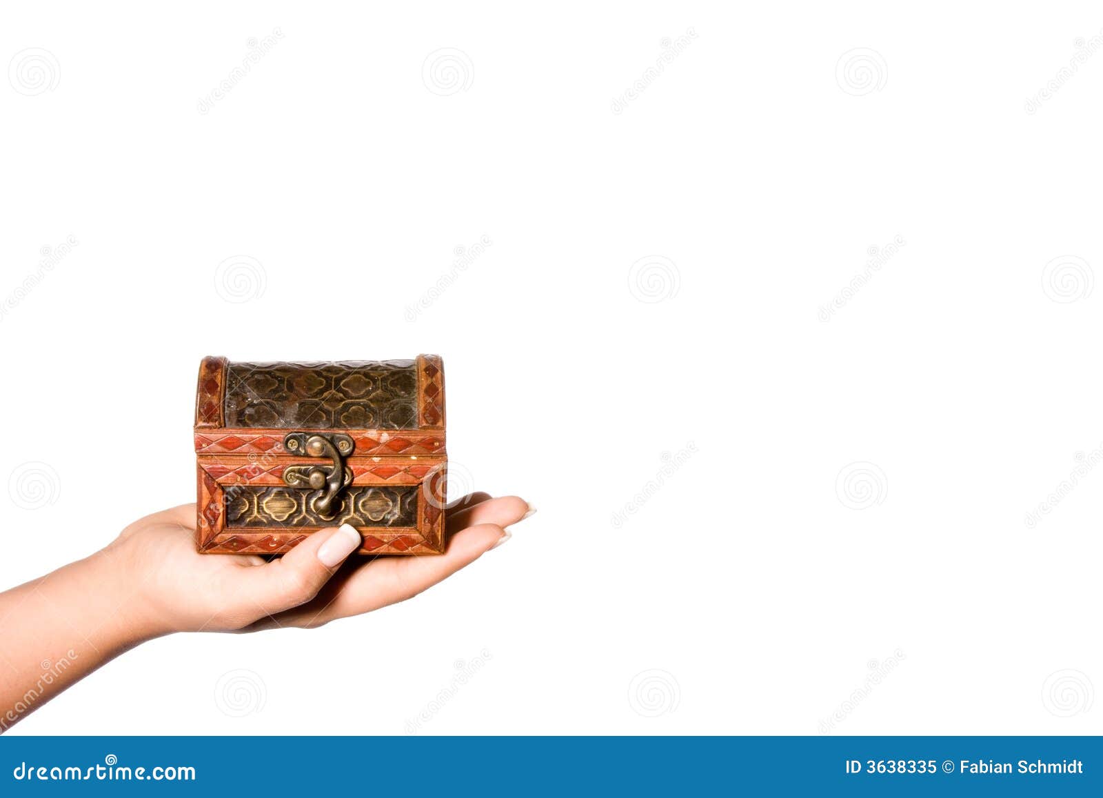 Treasure in your hand stock image. Image of chest, hand - 3638335