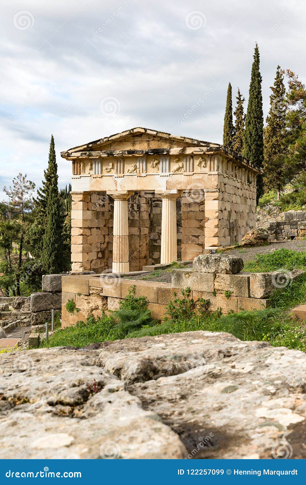 Treasury of the Athenians in the Ancient City of Delphi, Greece, Europe ... Treasury of the Athenians in the Ancient City of Delphi, Greece, Europe ...