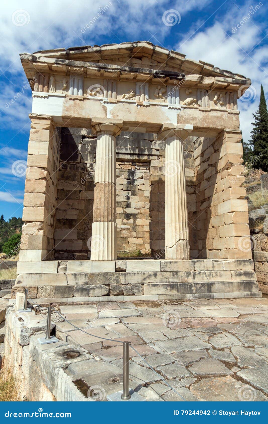 Treasury of Athens in Ancient Greek Archaeological Site of Delphi ...