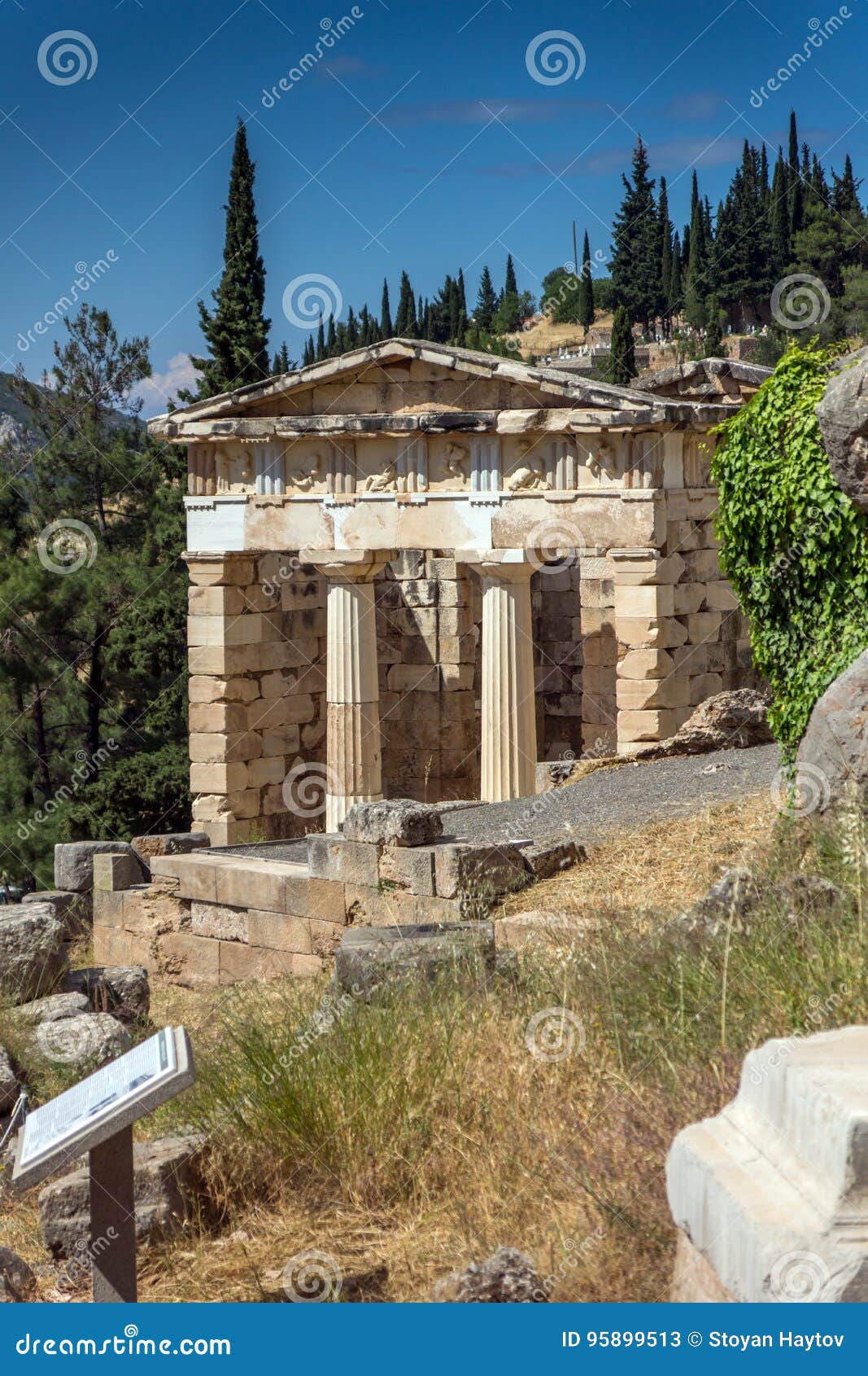 Treasury of Athens in Ancient Greek Archaeological Site of Delphi ...