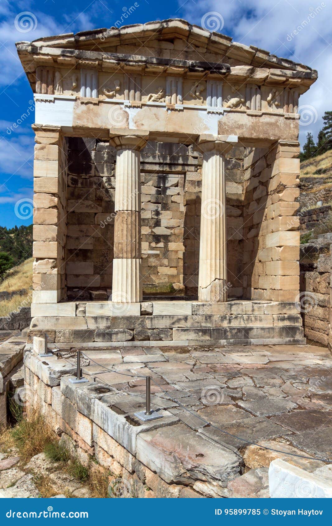 Treasury of Athens in Ancient Greek Archaeological Site of Delphi ...