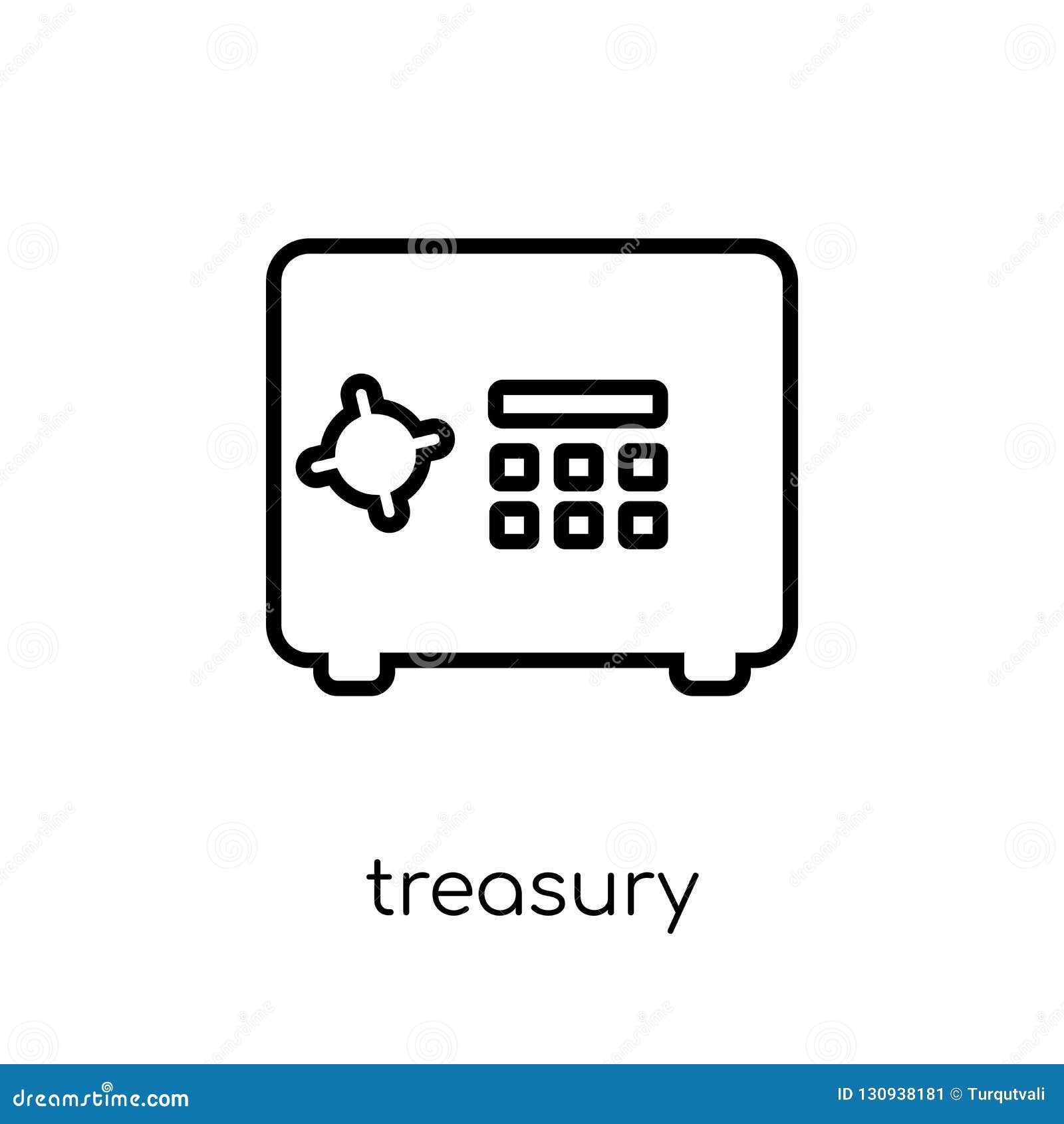 Treasury Icon. Trendy Modern Flat Linear Vector Treasury Icon on Stock ...