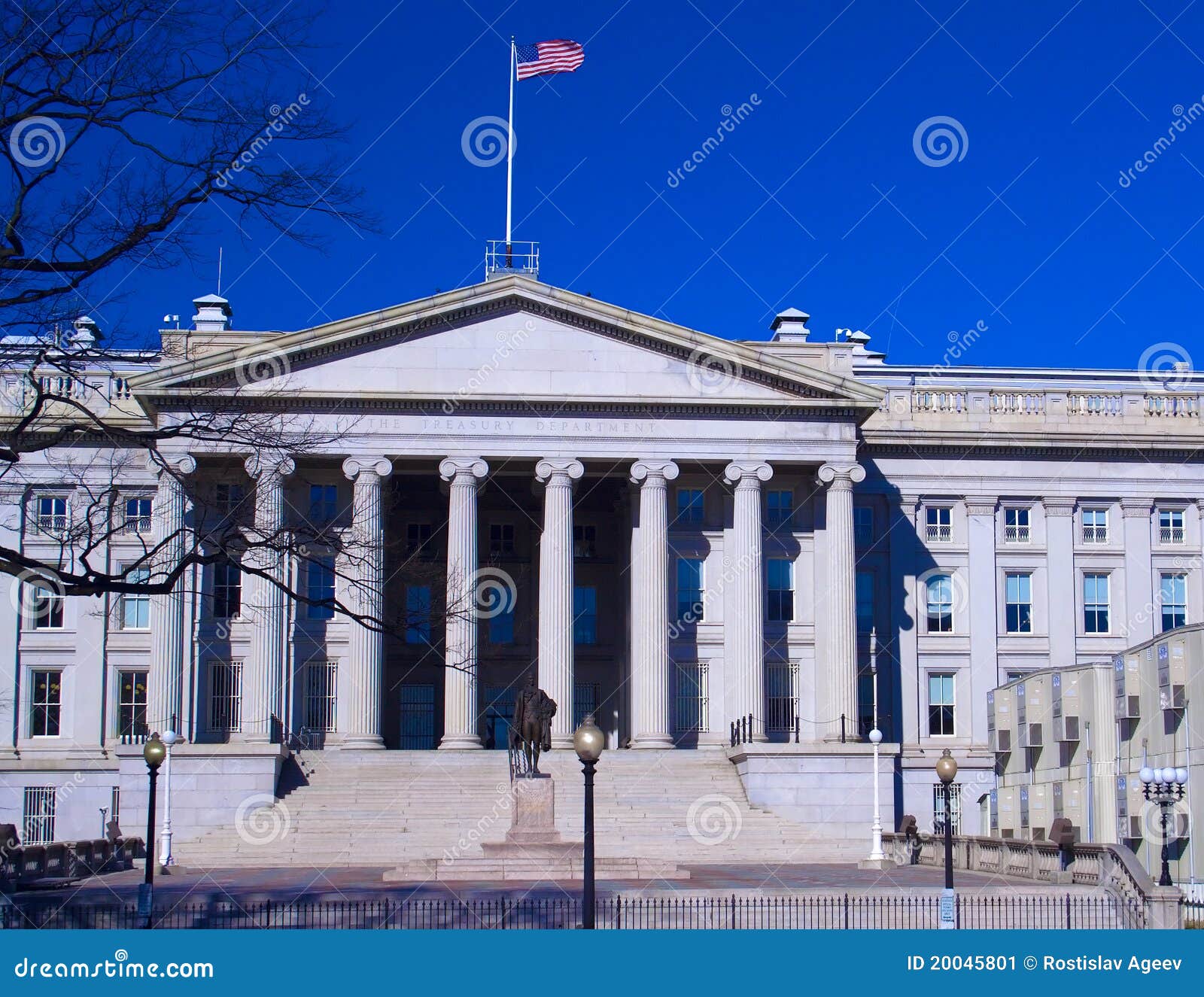 Treasury and Monument of Hamilton, Washington DC Stock Image - Image of ...