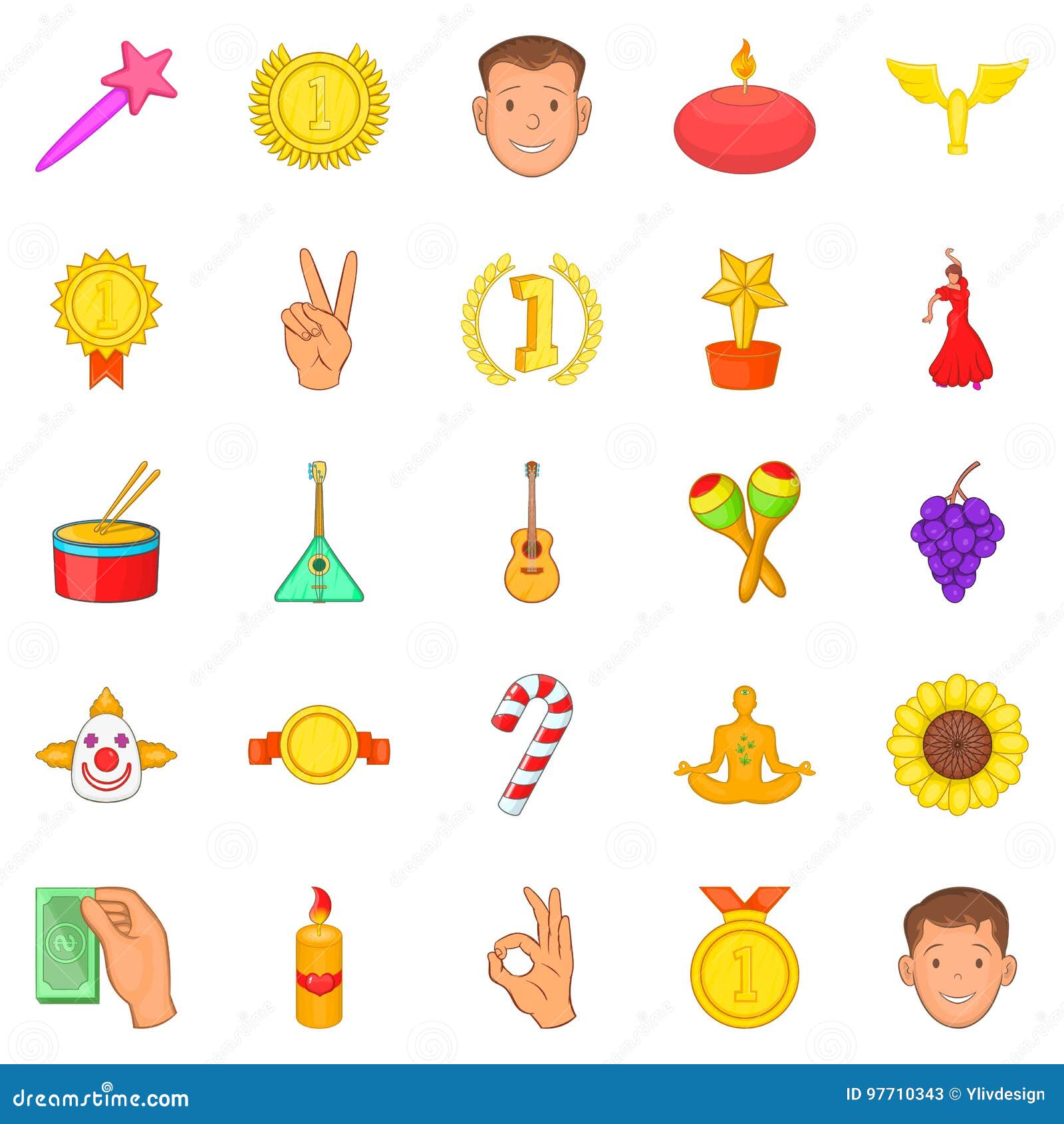 Treat Icons Set, Cartoon Style Stock Vector - Illustration of child ...