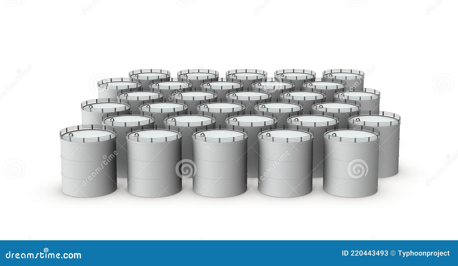 Treated Water Tanks Lined Up In Large Numbers. Royalty-Free Stock Photo ...