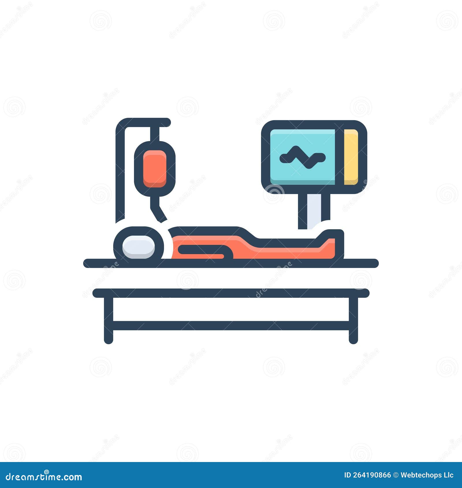 Color Illustration Icon for Treating, Patient and Hospital Stock ...