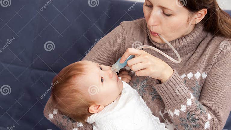 Treatment of the Common Cold in Baby Stock Image - Image of life ...