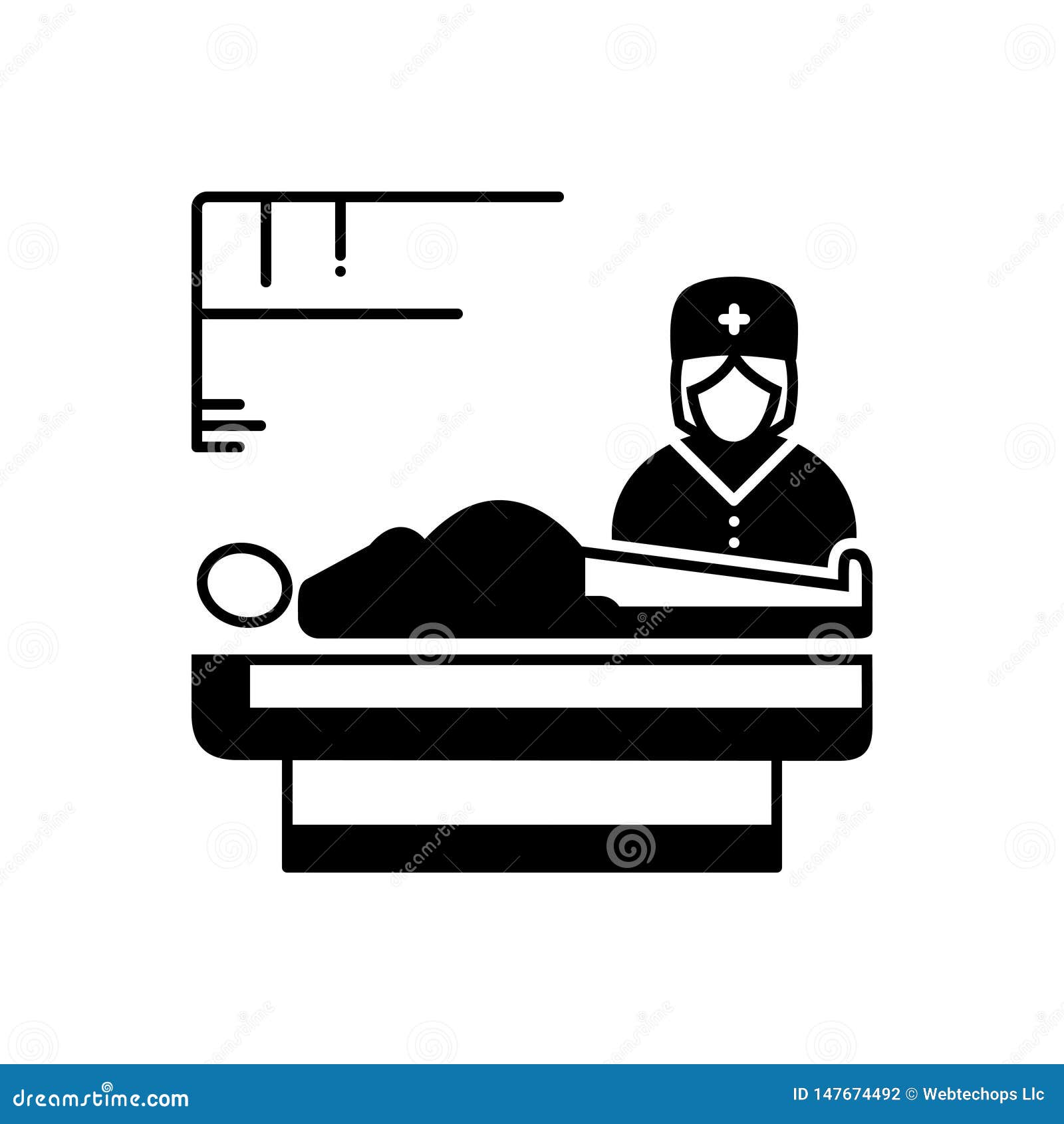 Black Solid Icon for Treatment, Medicine and Nurse Stock Vector ...