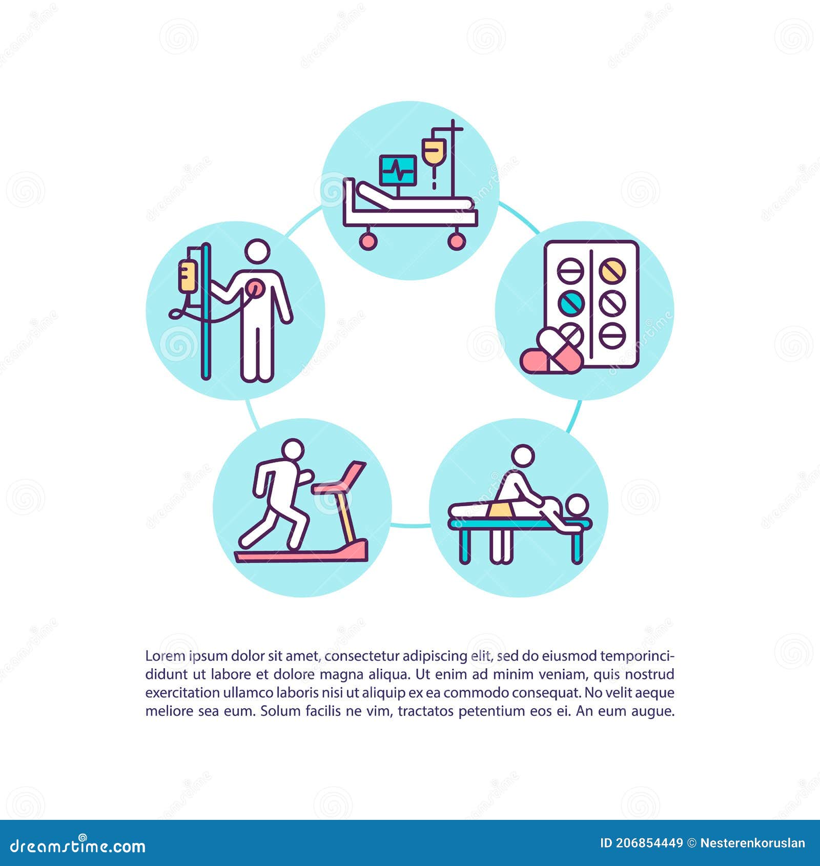 Treatment and Rehabilitation Concept Icon with Text Stock Illustration ...