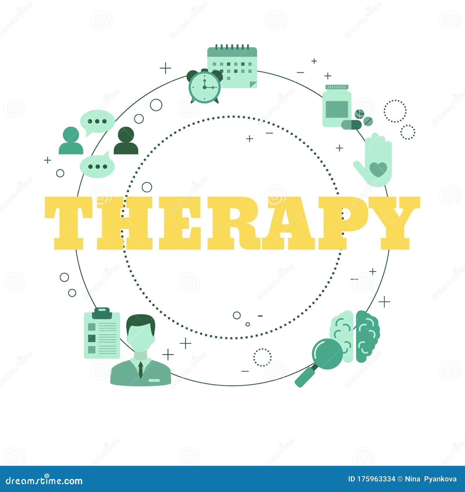 Treatment and Therapy Concept Stock Vector - Illustration of diagnosis ...