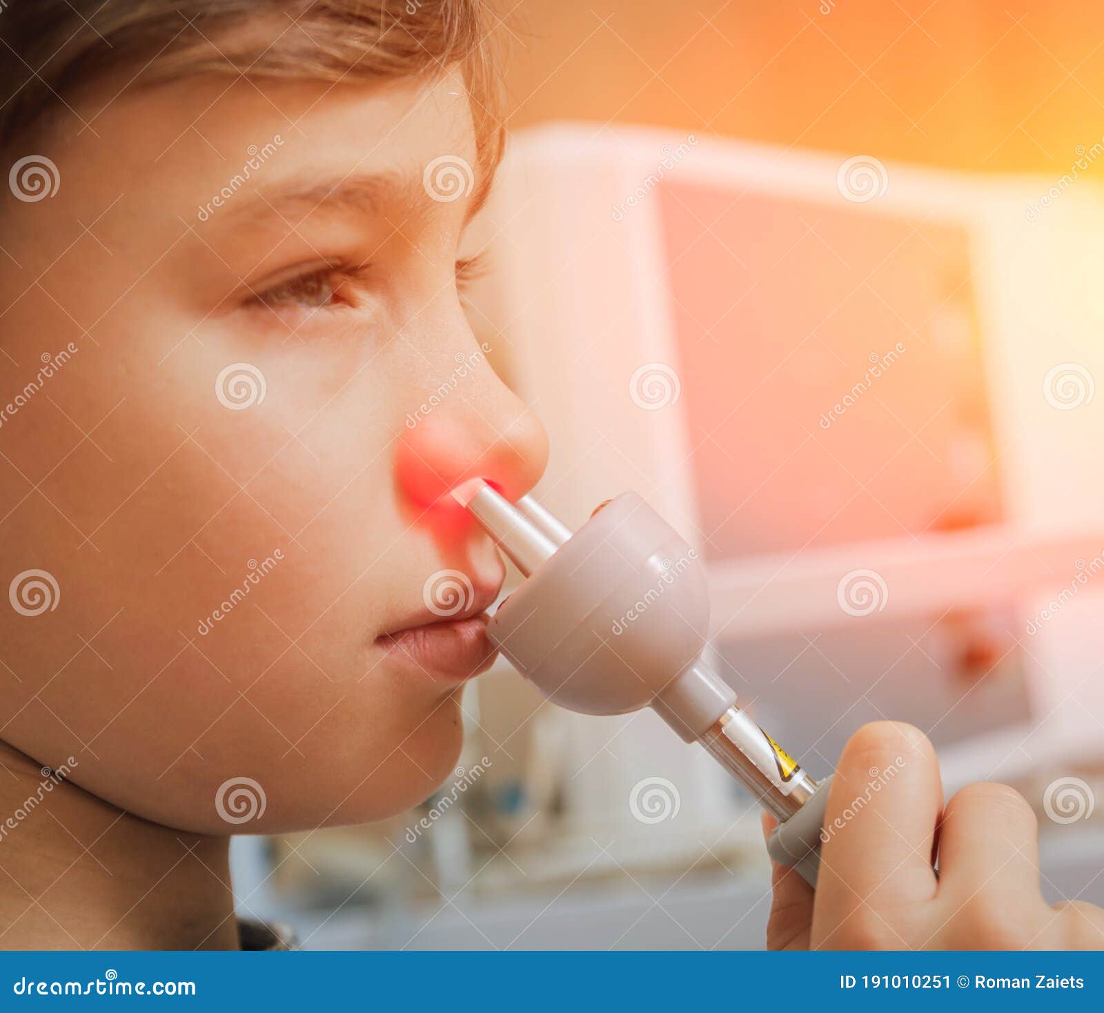 Treatment and Warming-up the Nose of a Young Boy. Modern Pediatrics ...
