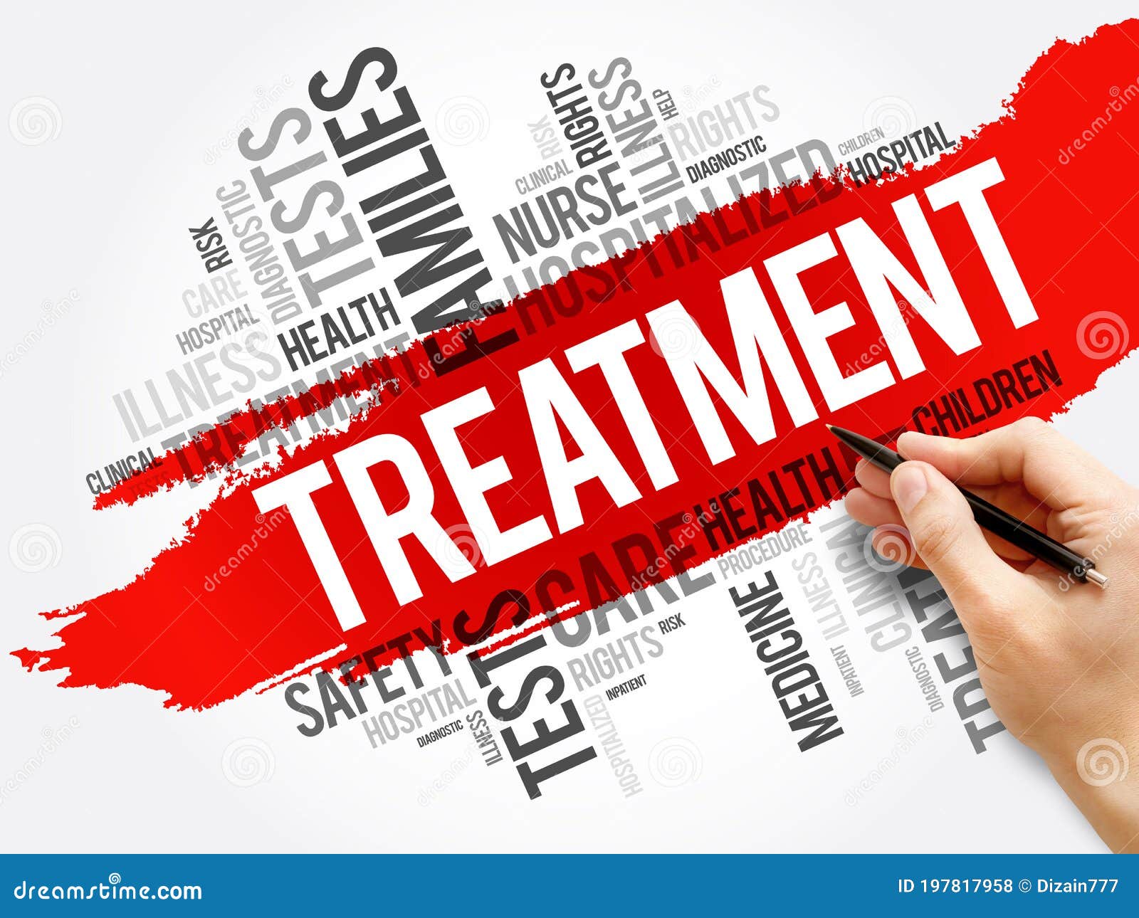 Treatment Word Cloud Collage, Health Concept Stock Photo - Image of ...
