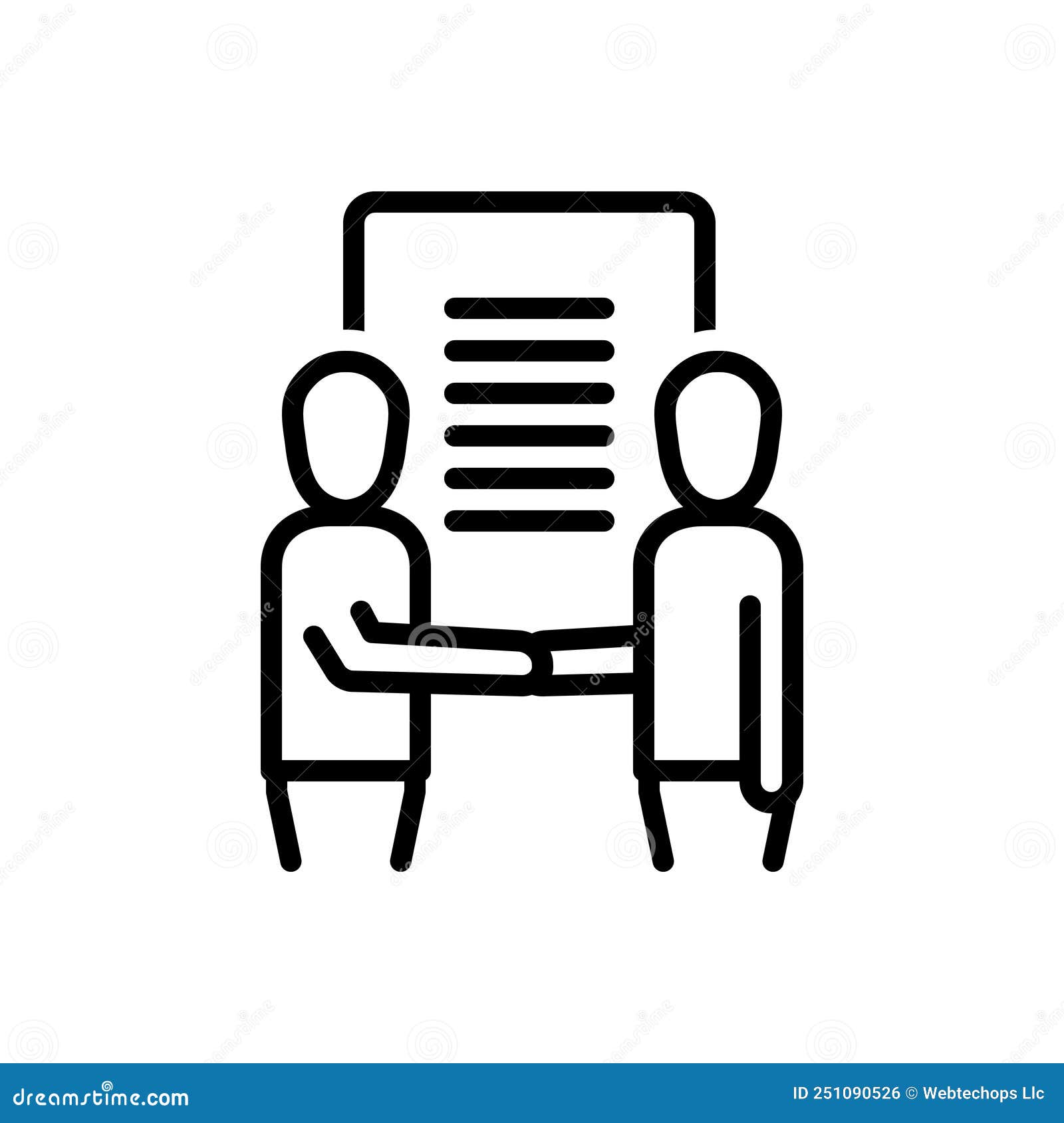 Black Line Icon for Treaty, Agreement and Pact Stock Vector ...