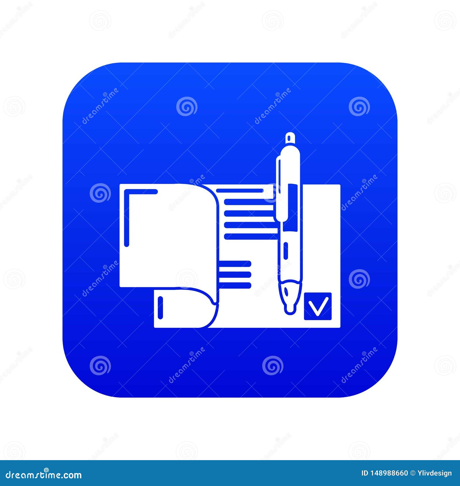 Treaty icon blue vector stock vector. Illustration of isolated - 148988660