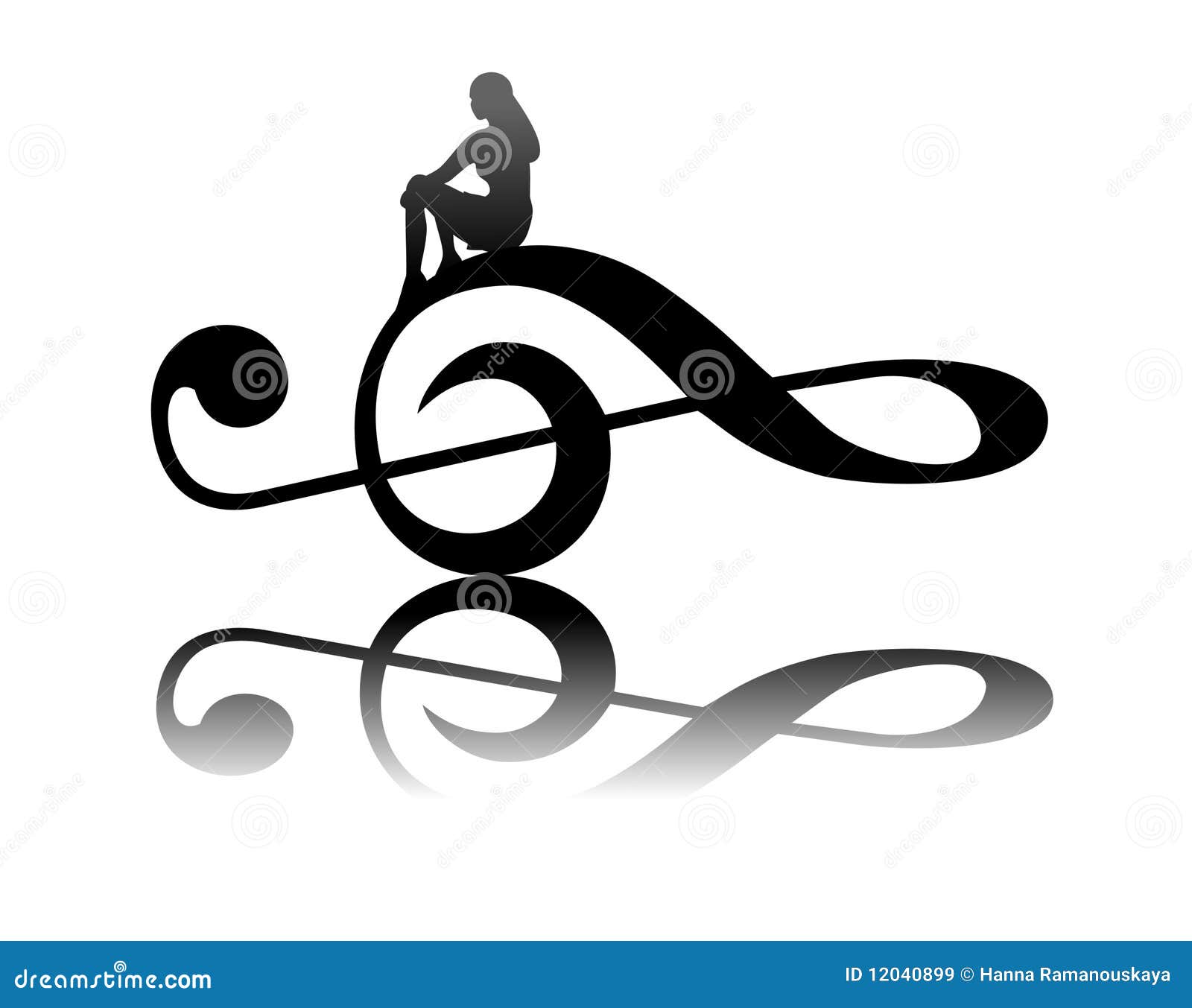 Treble clef stock vector. Illustration of instrumental - 12040899